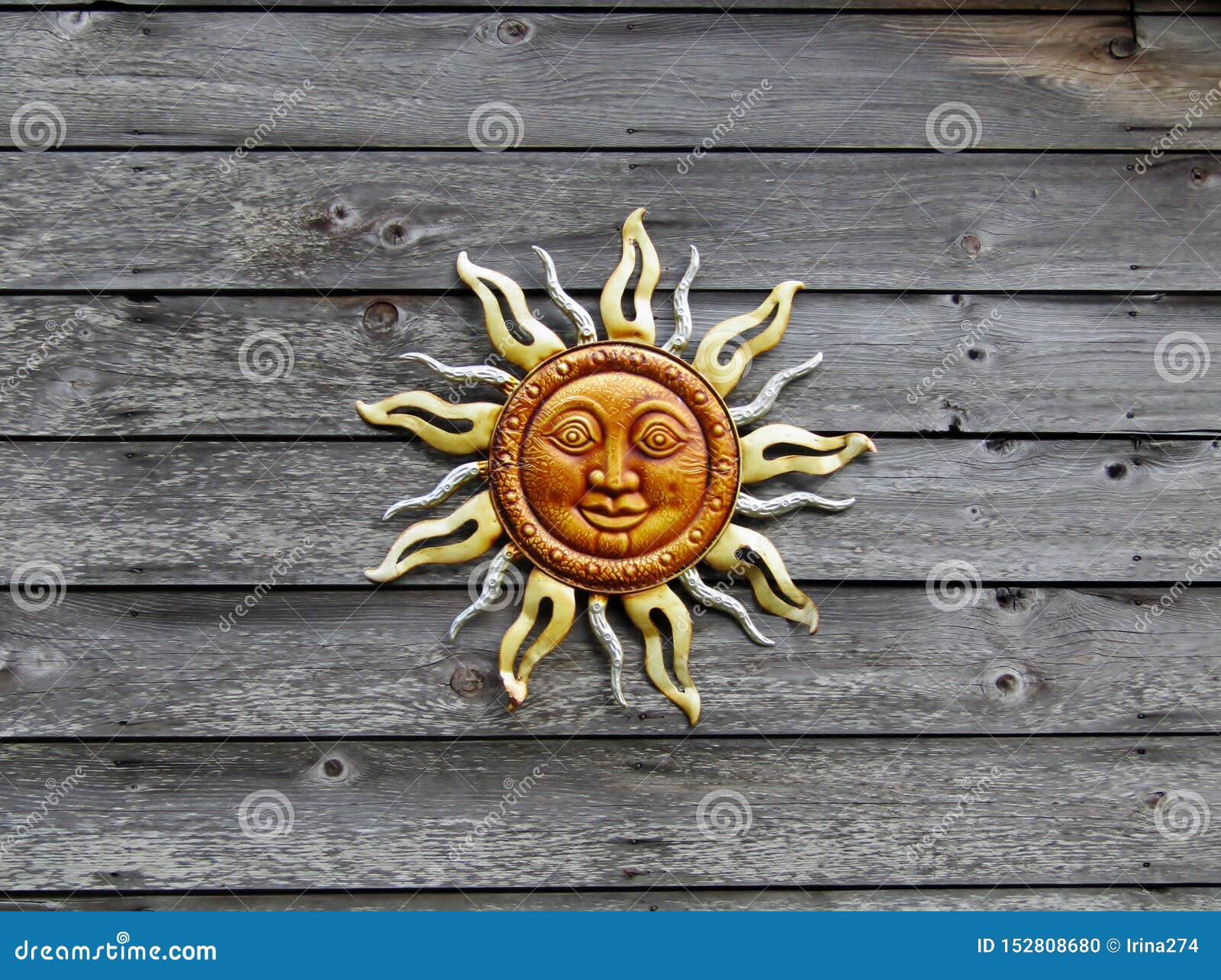 Sun Face Plaque on a Wooden Panel Background Stock Photo - Image of face, craft: 152808680