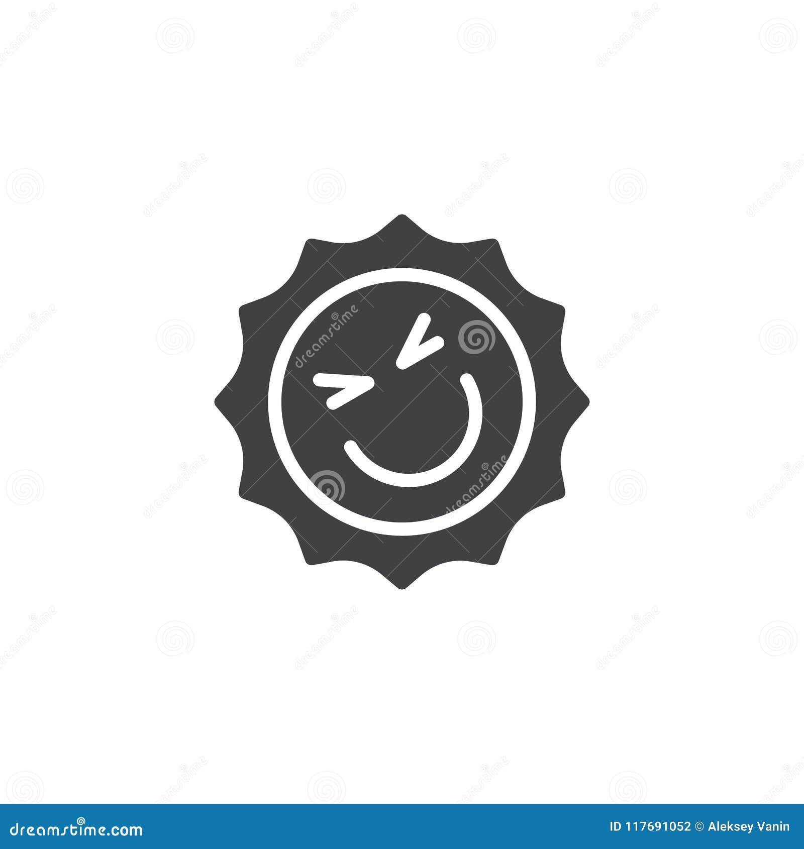 Sun face vector icon stock vector. Illustration of single - 117691052