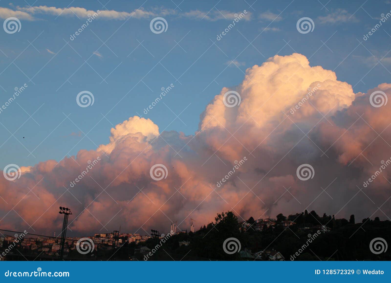 Sun Falling Clouds in the Evening Stock Image - Image of historic ...