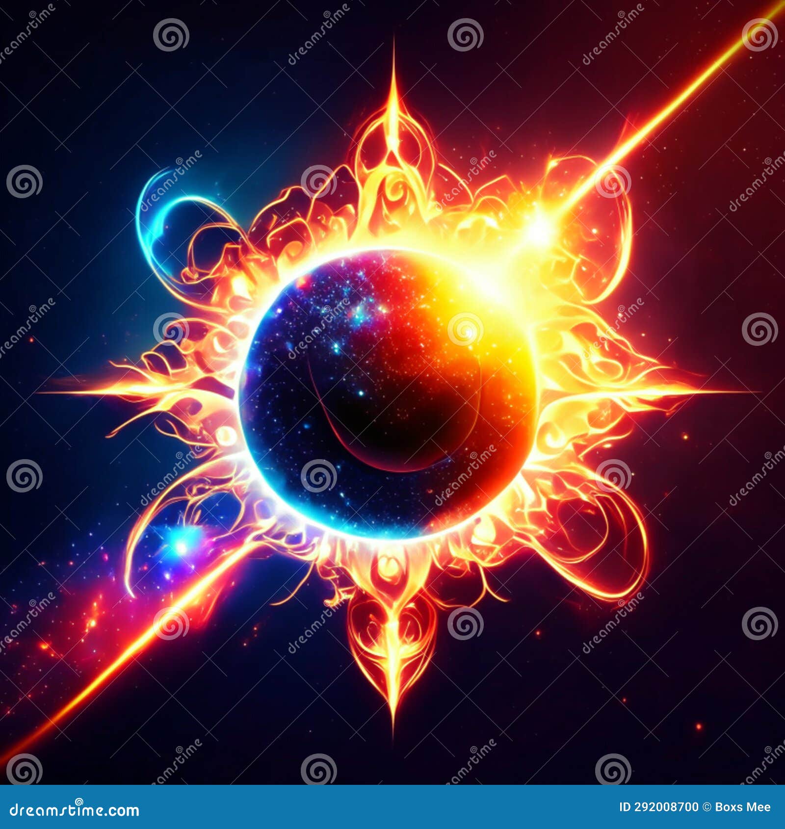 Sun and Fire. Solar System. Vector Illustration for Your Design Stock ...