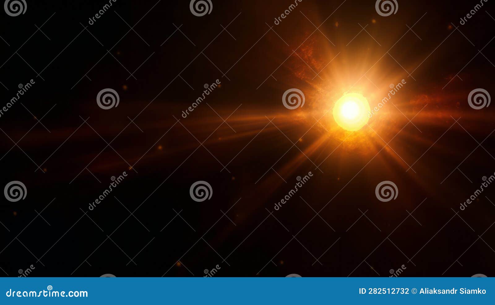 Sun Flare on the Black Background Stock Illustration - Illustration of ...
