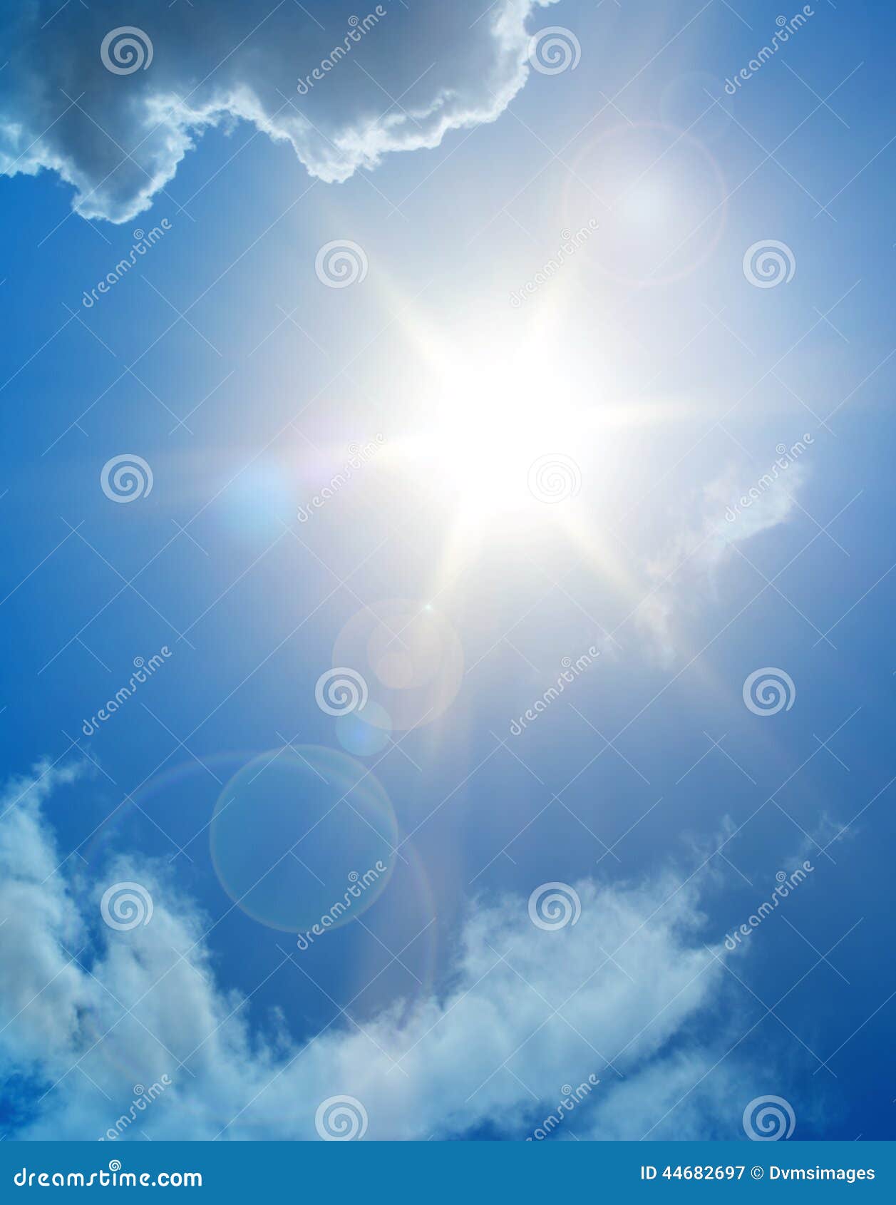 Sun Flare and Clouds stock image. Image of soft, star - 44682697