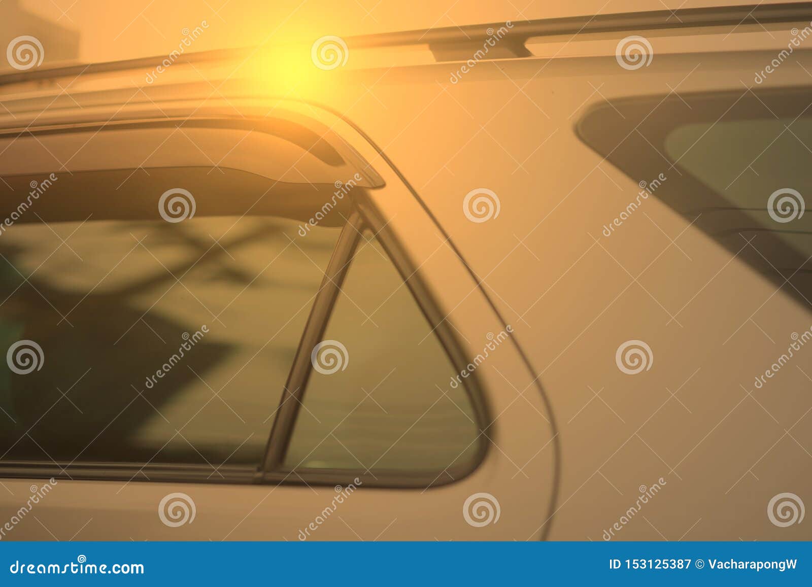 Sun Flare on Roof Top of Hatchback Car Stock Image - Image of inside ...