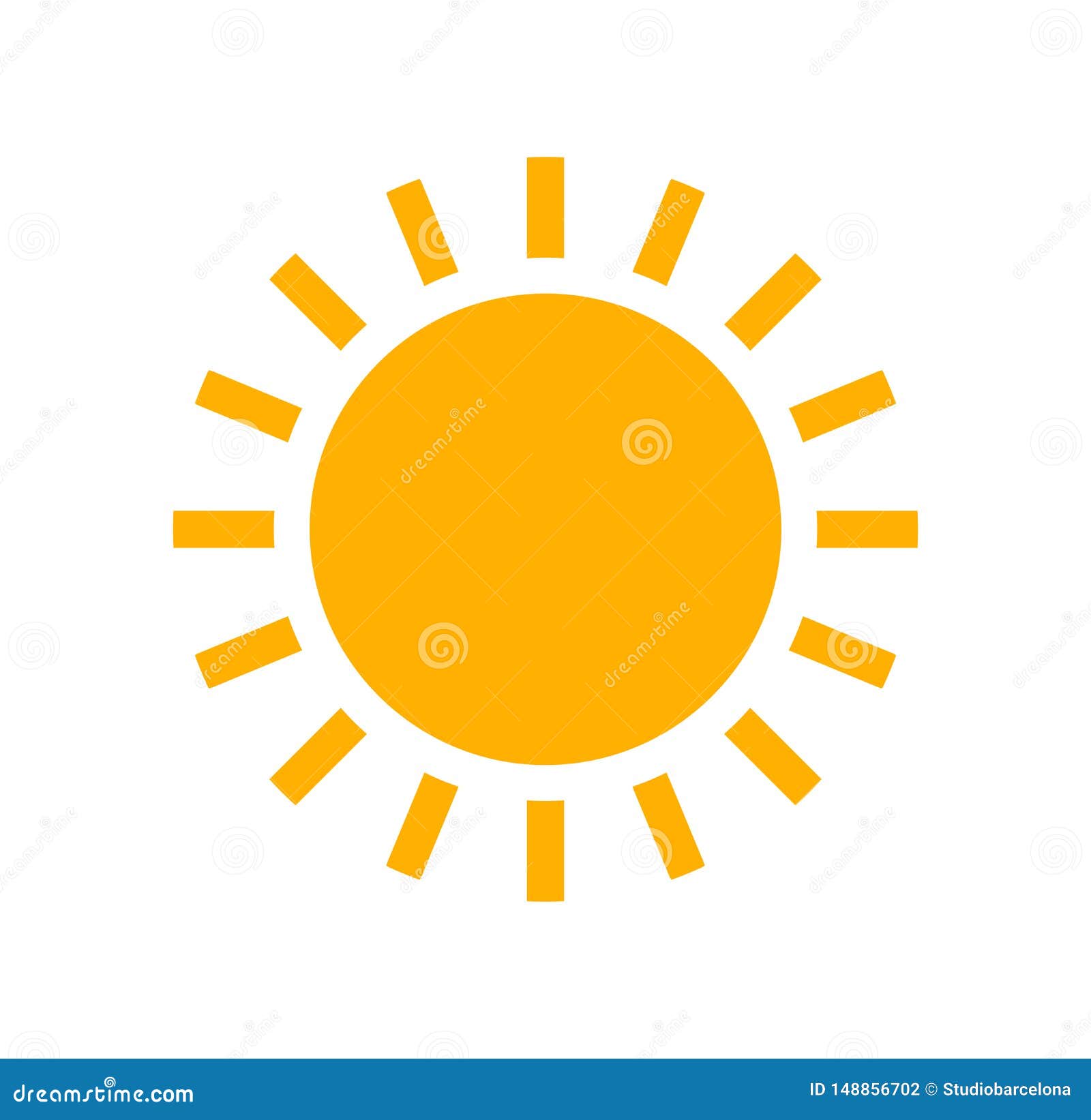 Sun Flat Design Simple Icon Stock Vector - Illustration of graphic ...