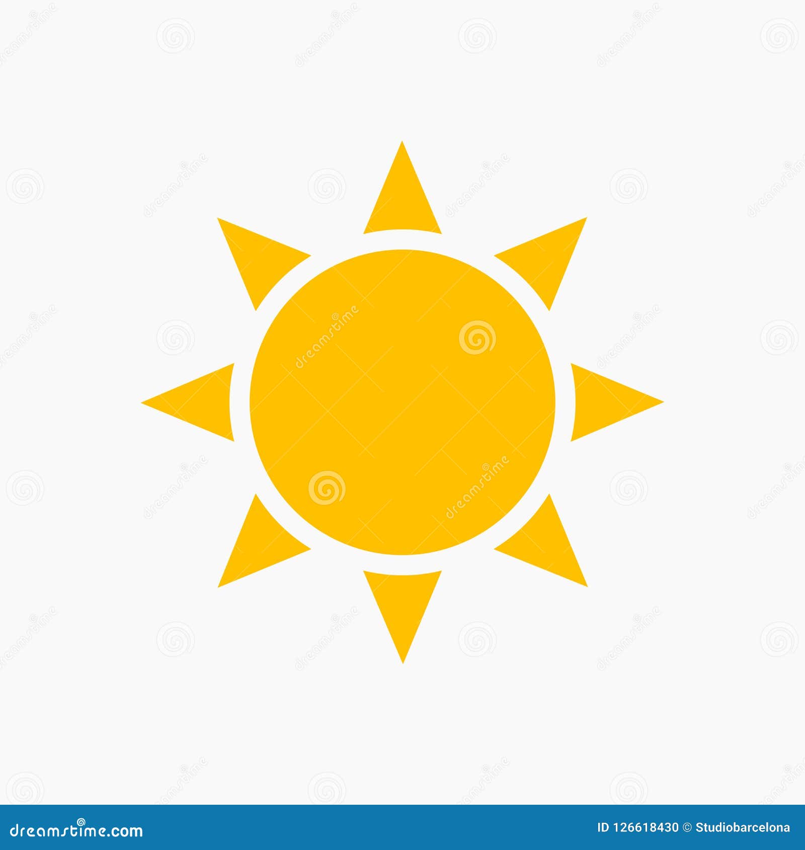Sun, flat icon stock vector. Illustration of isolated - 126618430