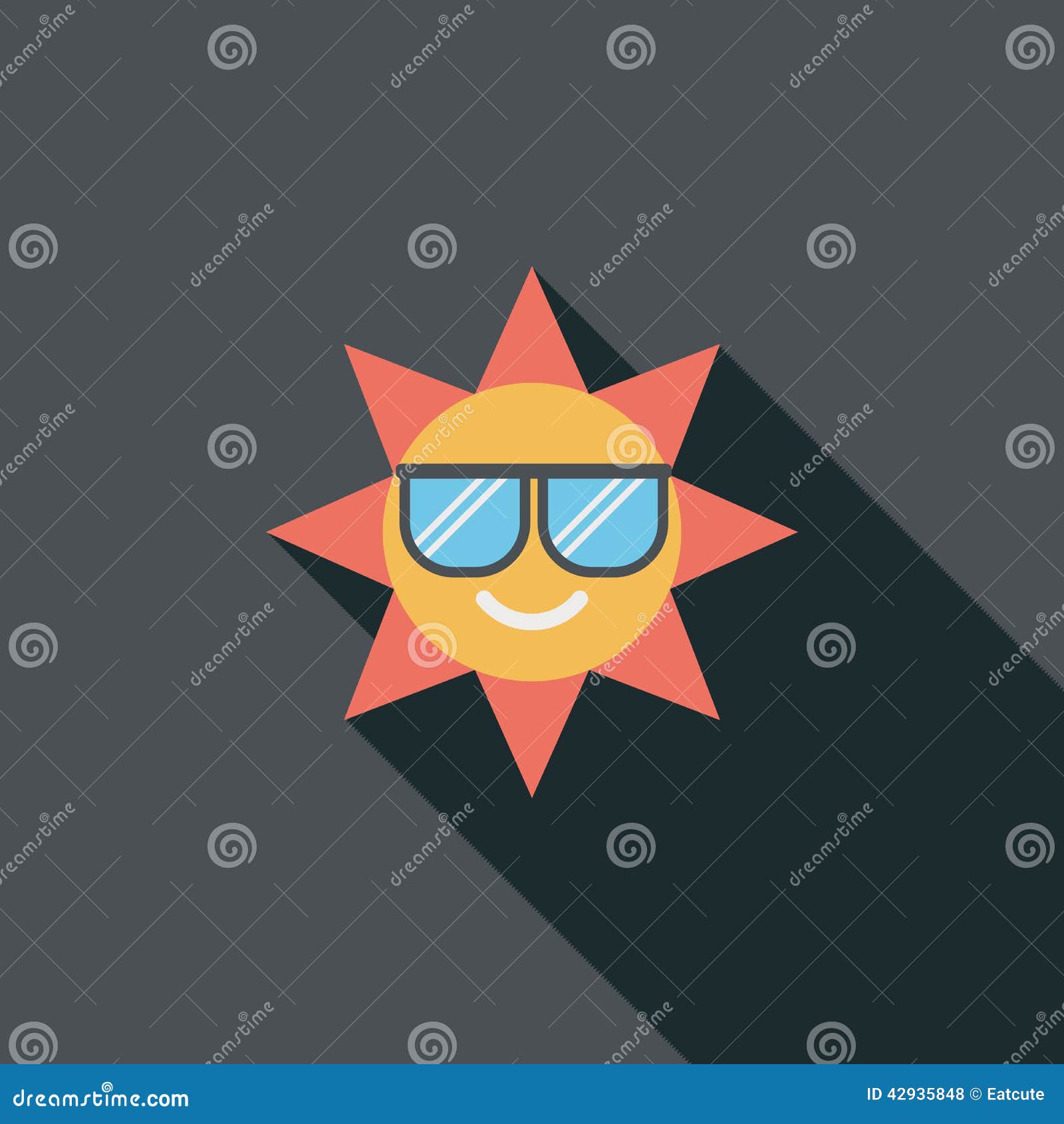 Sun Flat Icon with Long Shadow Stock Vector - Illustration of outdoor ...