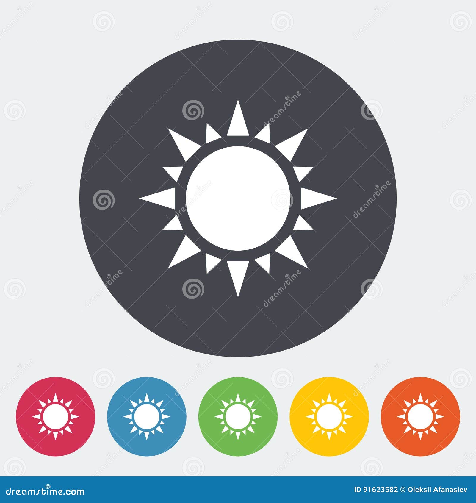 Sun flat icon stock vector. Illustration of abstract - 91623582