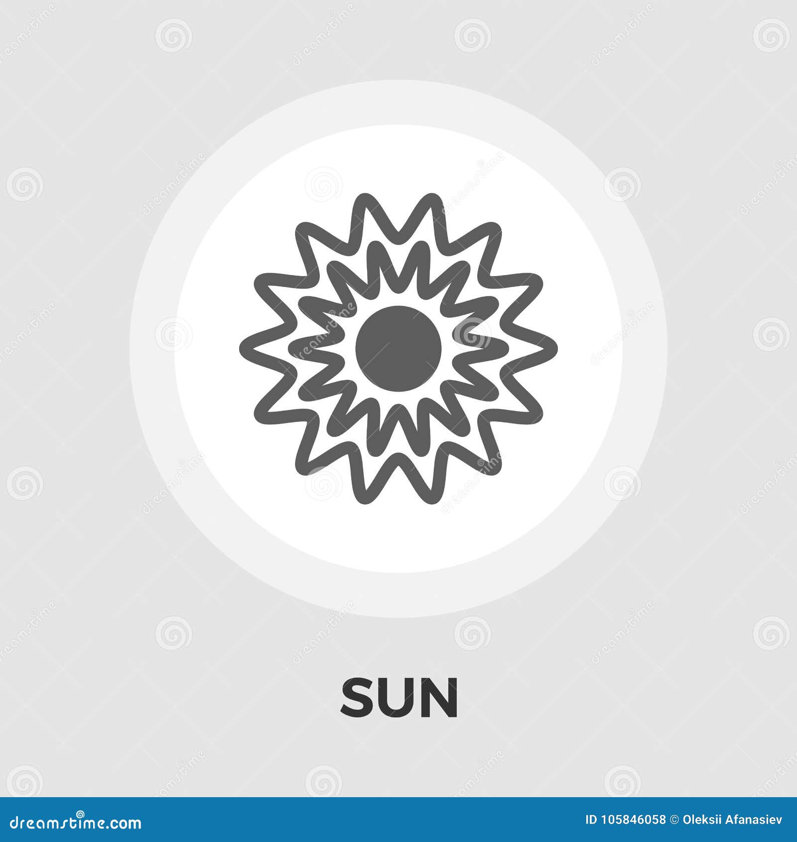 Sun Flat Icon stock vector. Illustration of design, modern - 105846058