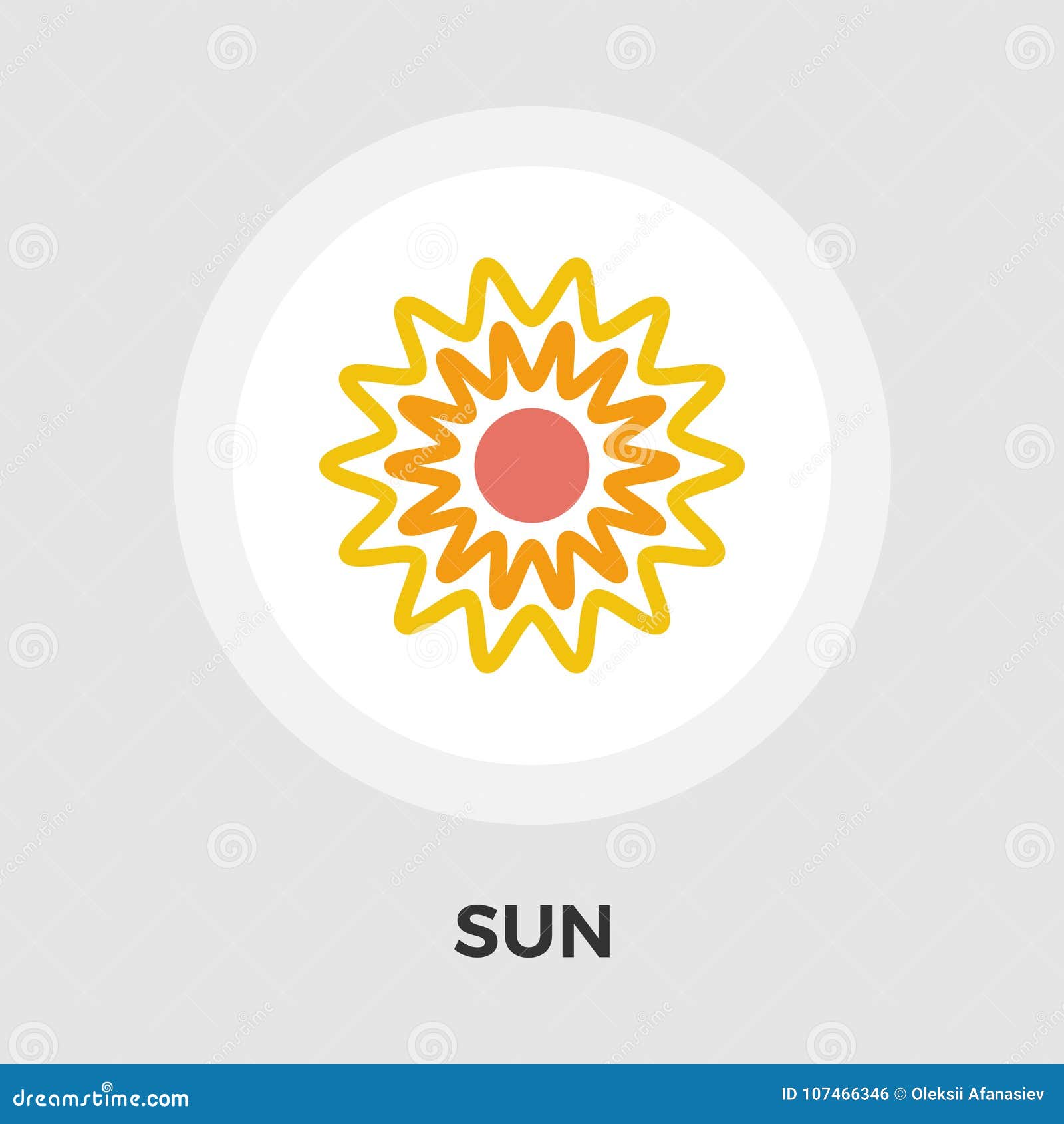 Sun Flat Icon stock vector. Illustration of vector, sunshine - 107466346