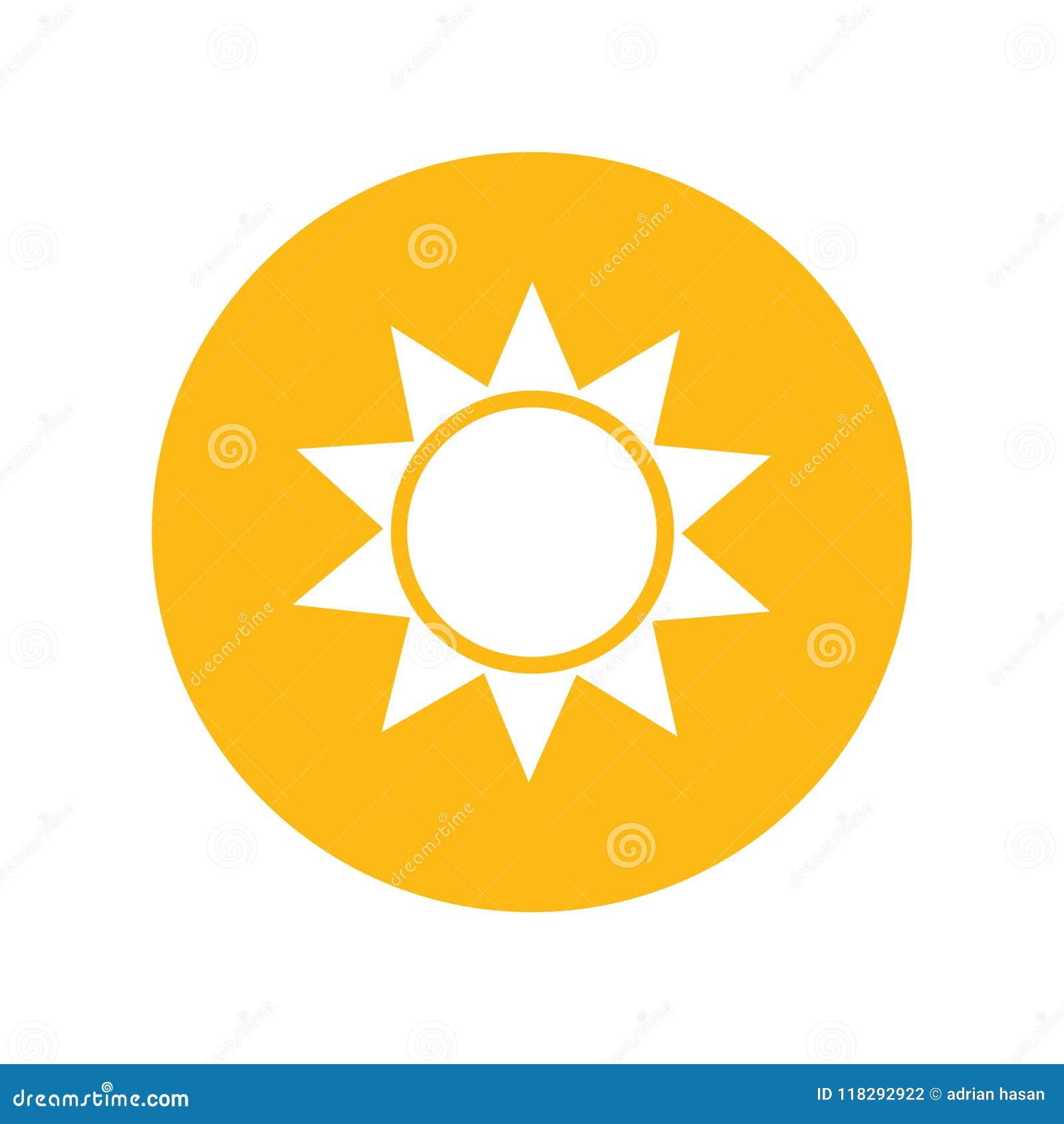 Sun Flat Icon Vector stock vector. Illustration of vector - 118292922