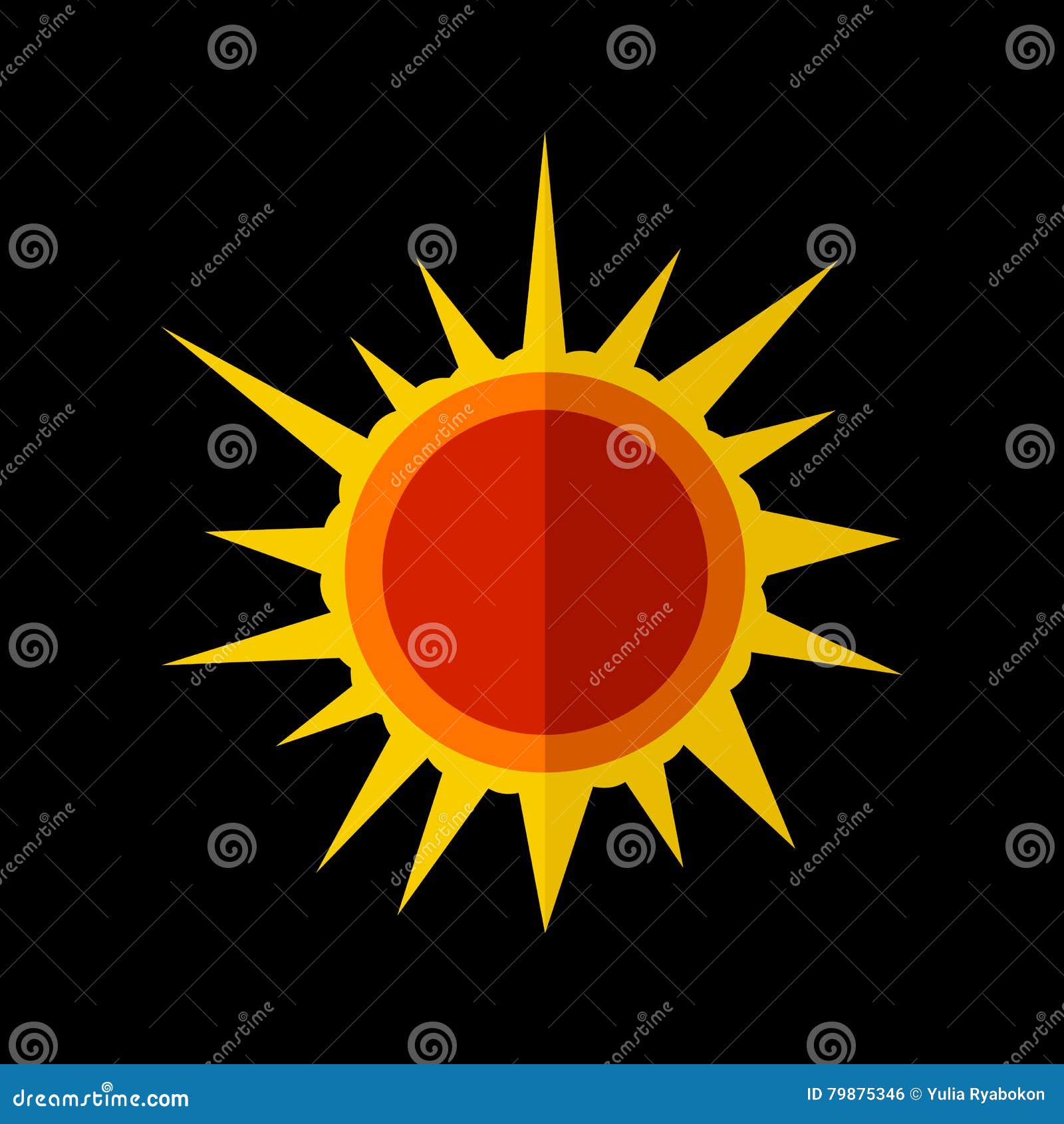 Sun flat icon stock vector. Illustration of flat, computer - 79875346