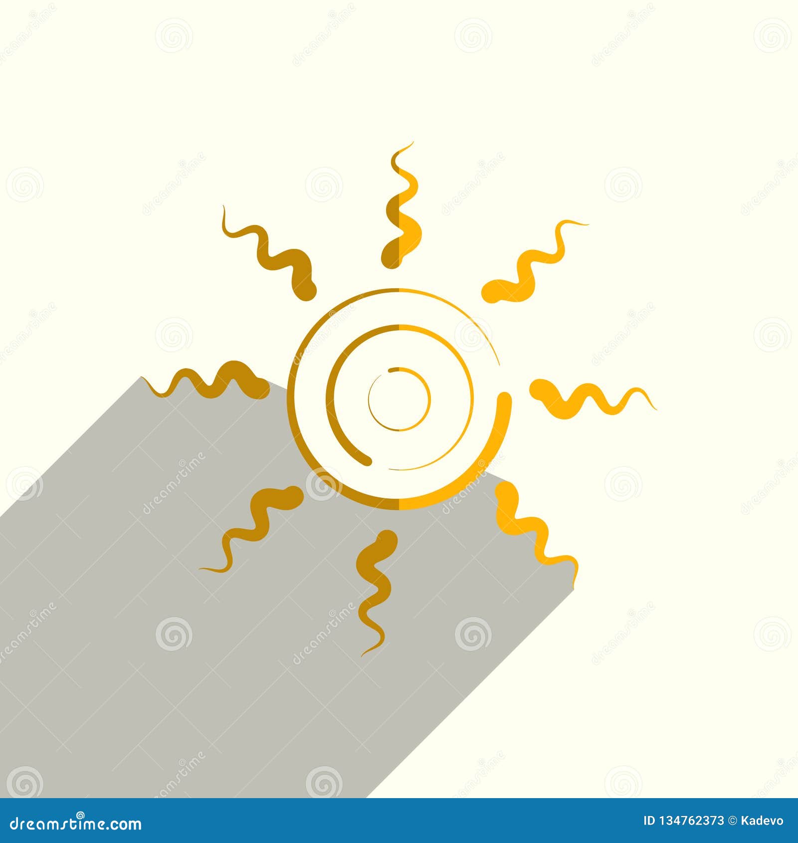 Sun Flat Icons with of Shadow. Vector Illustration Stock Vector ...