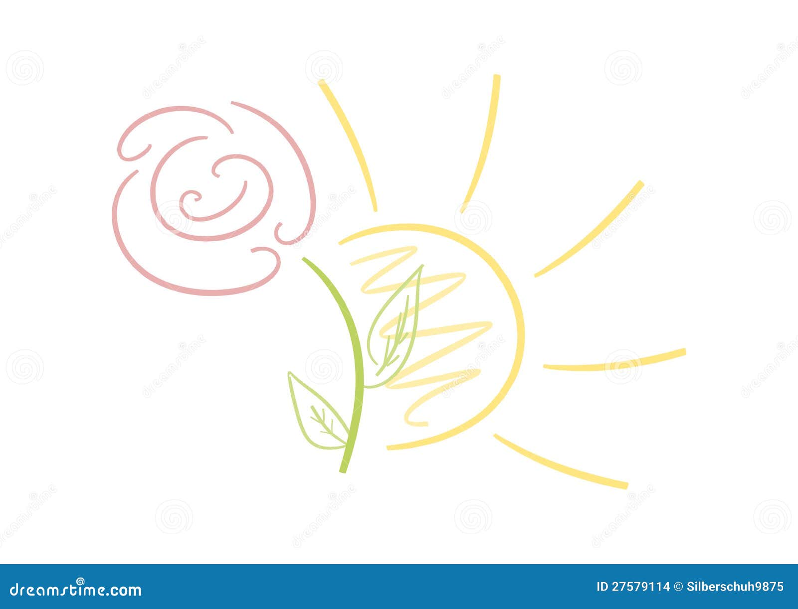 Sun and flower stock vector. Illustration of sunrise - 27579114