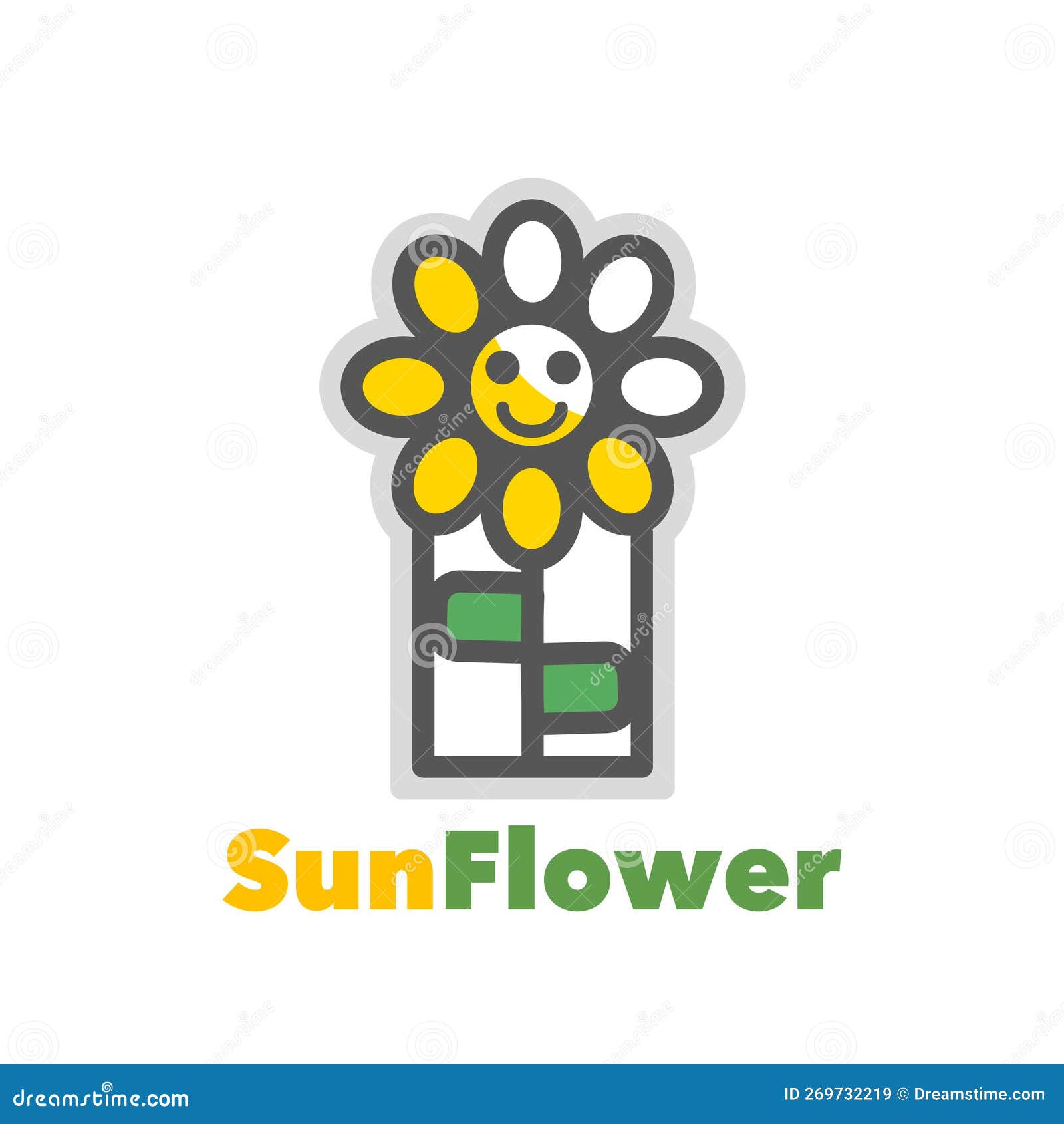 Sun flower Logo stock vector. Illustration of diagram - 269732219