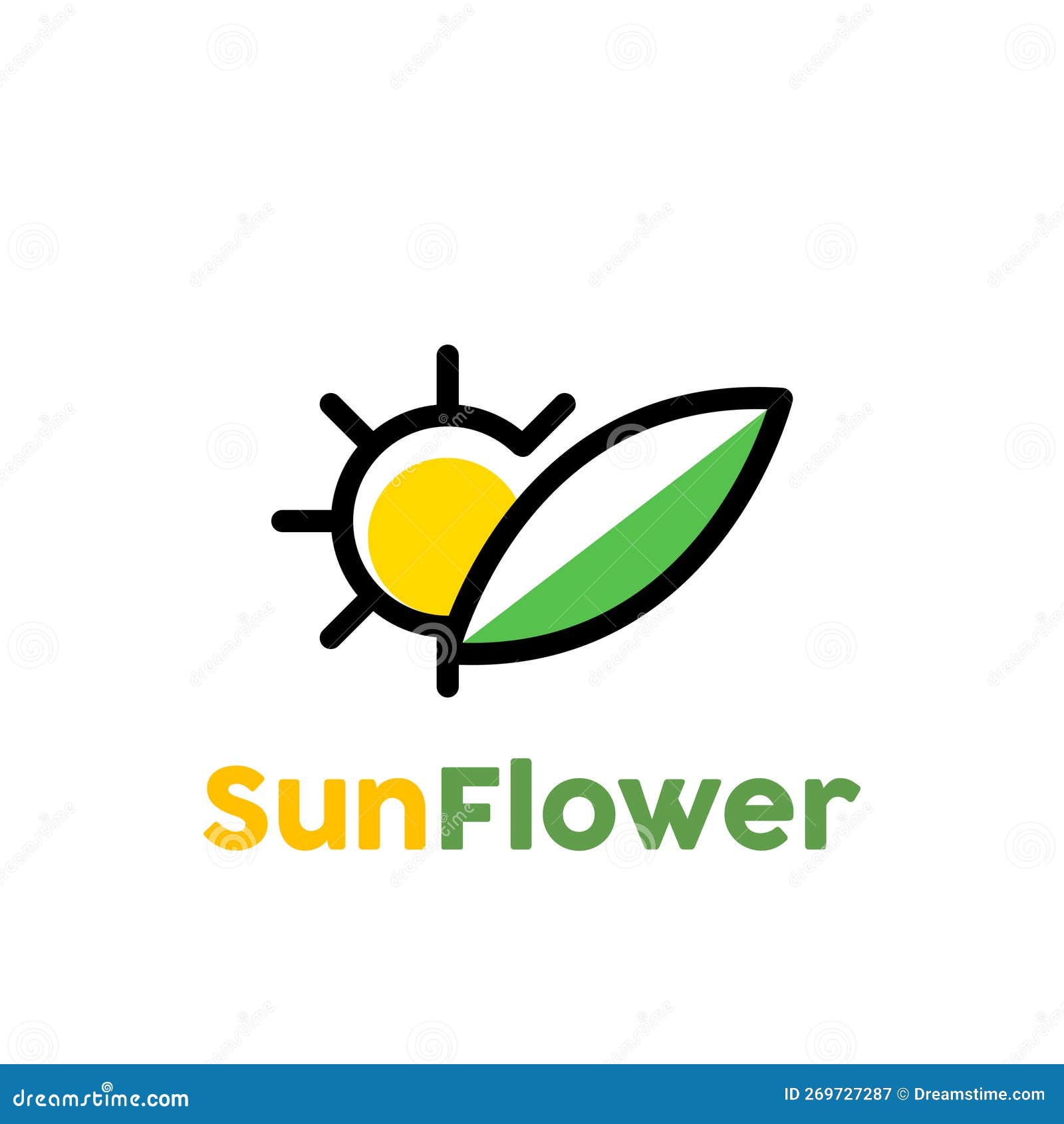 Sun flower logo stock vector. Illustration of herbal - 269727287