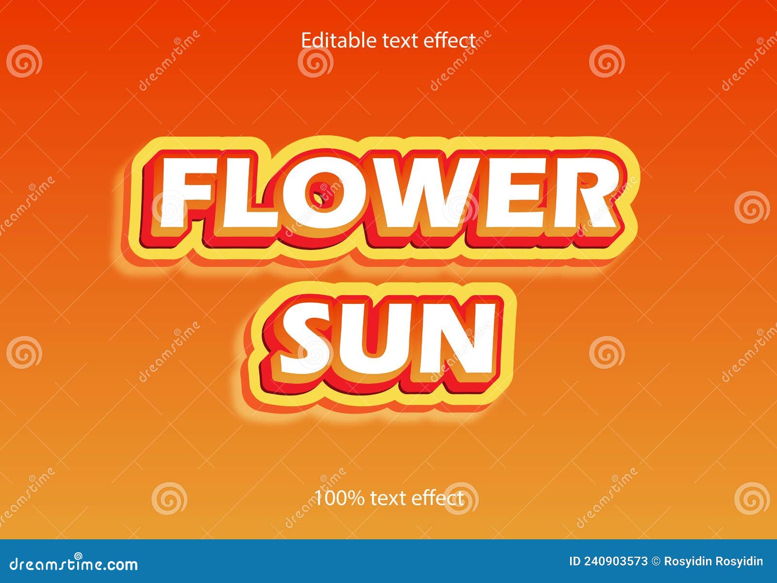 Sun Flower Orange Background Text Effect Stock Vector - Illustration of ...