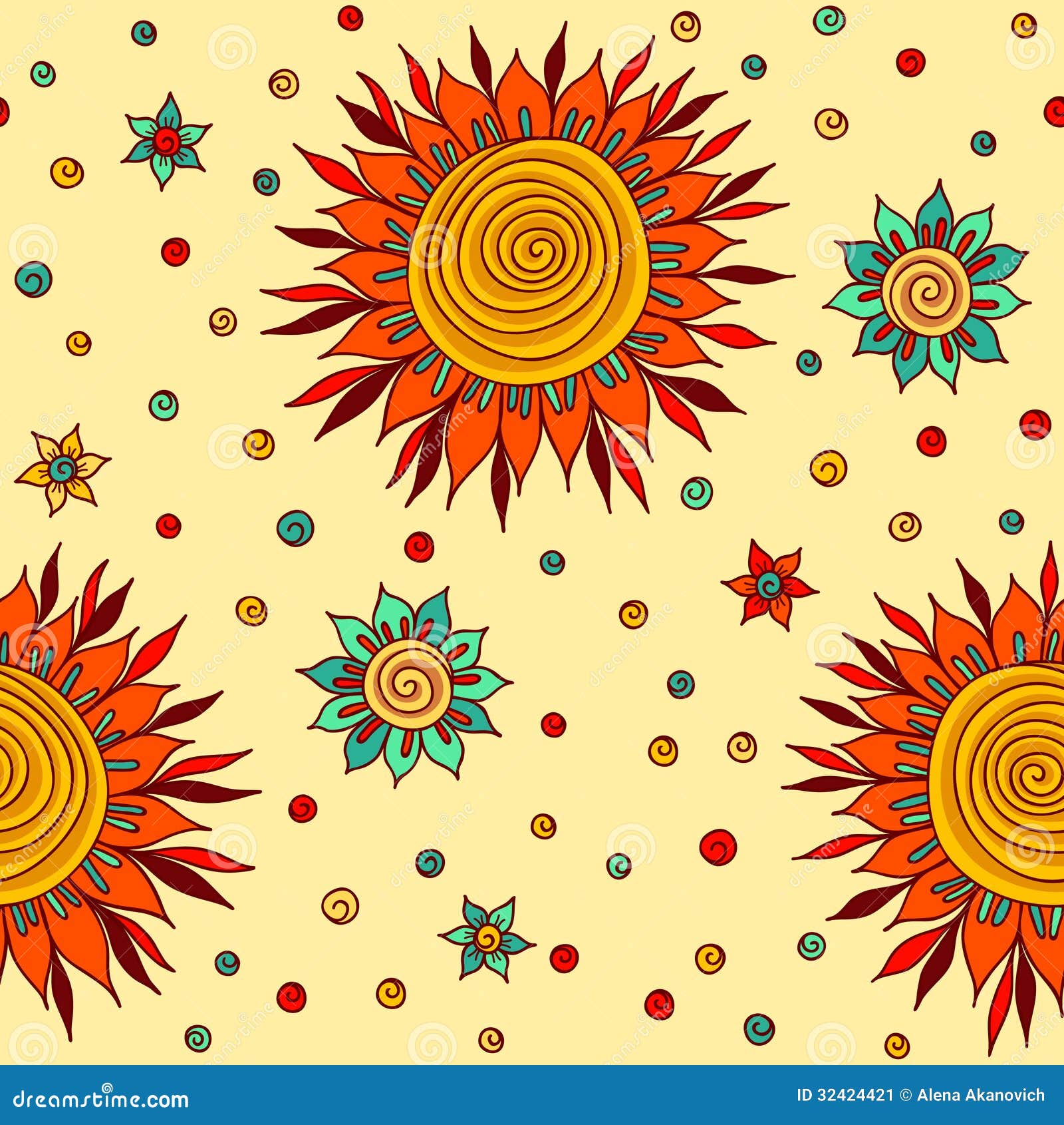 Sun flowers stock vector. Illustration of background - 32424421
