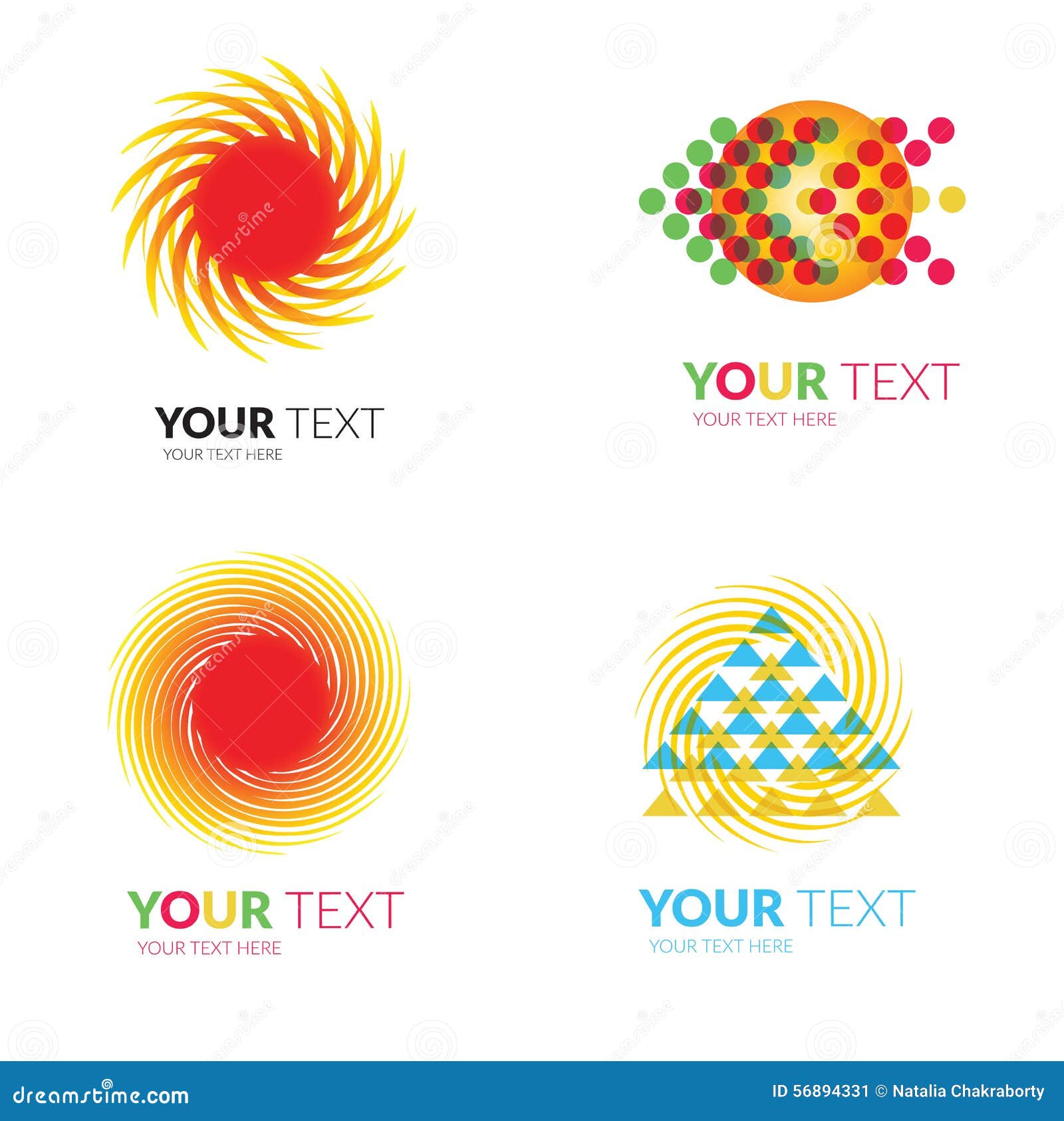 Sun Forms Logos Cartoon Vector | CartoonDealer.com #56894327