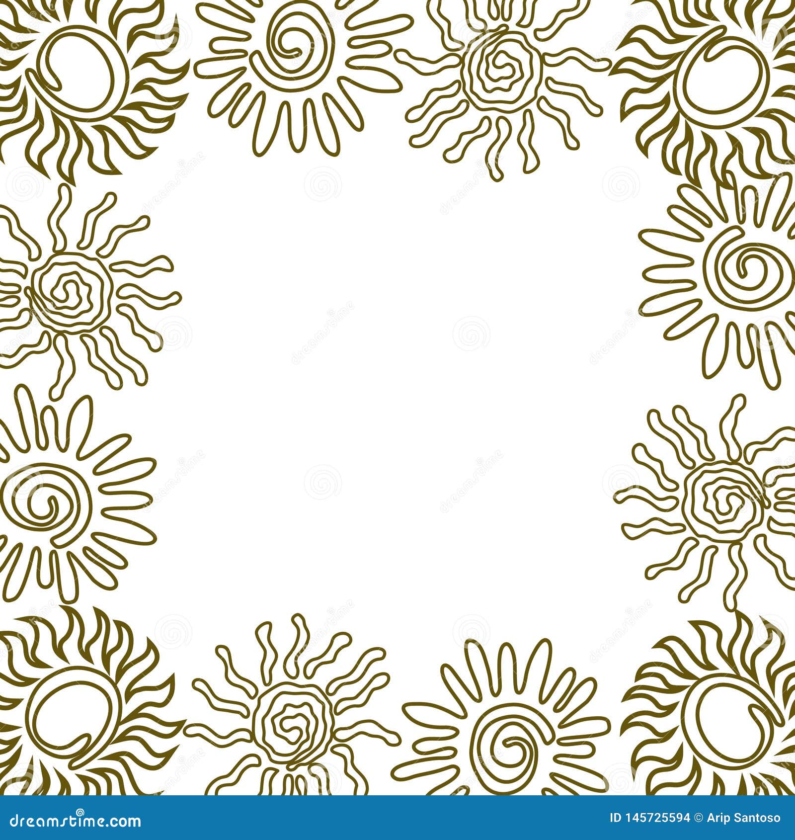 Sun Frame Empty Template Vector Stock Vector - Illustration of template ...