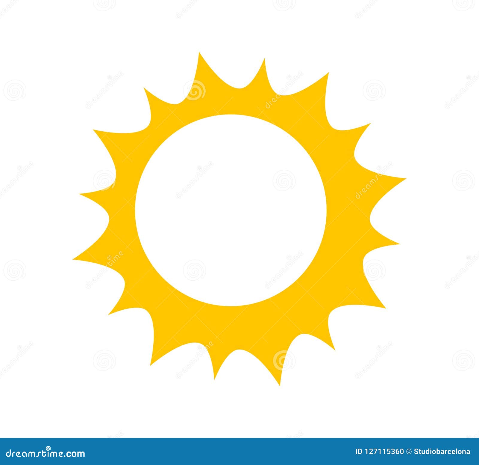 Sun frame icon stock vector. Illustration of summer - 127115360