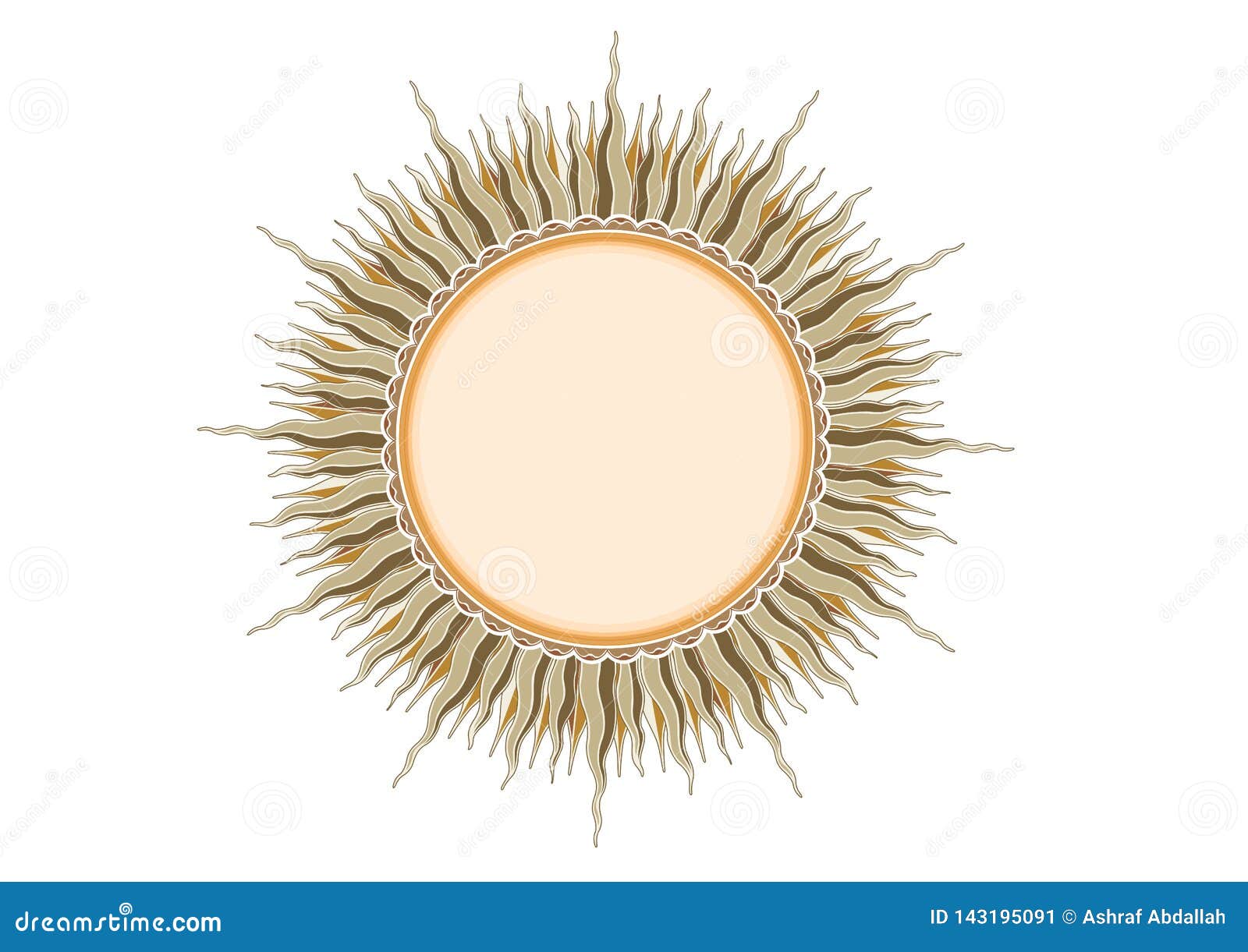 Sun Framework Decorative Elegant Style Stock Vector - Illustration of ...