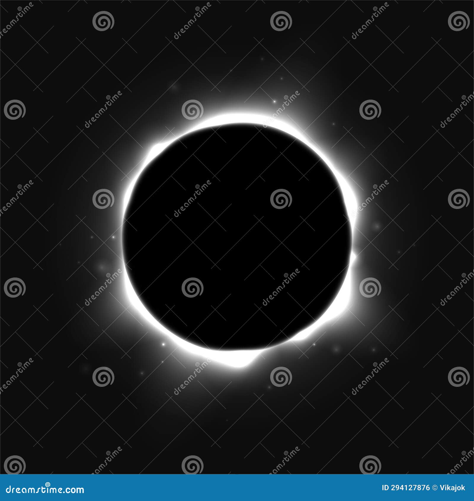 Sun Full Eclipse Concept. Light Grey Moon Glow Background. Solar or ...