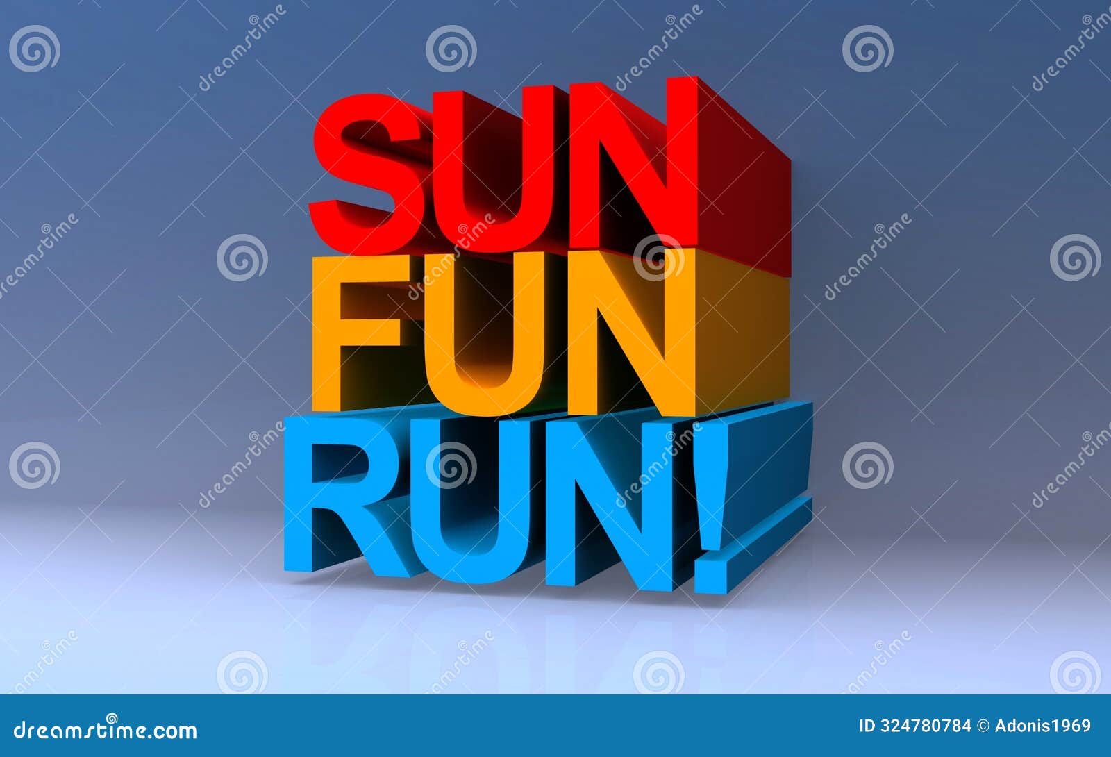 Sun fun run on blue stock illustration. Illustration of gear - 324780784