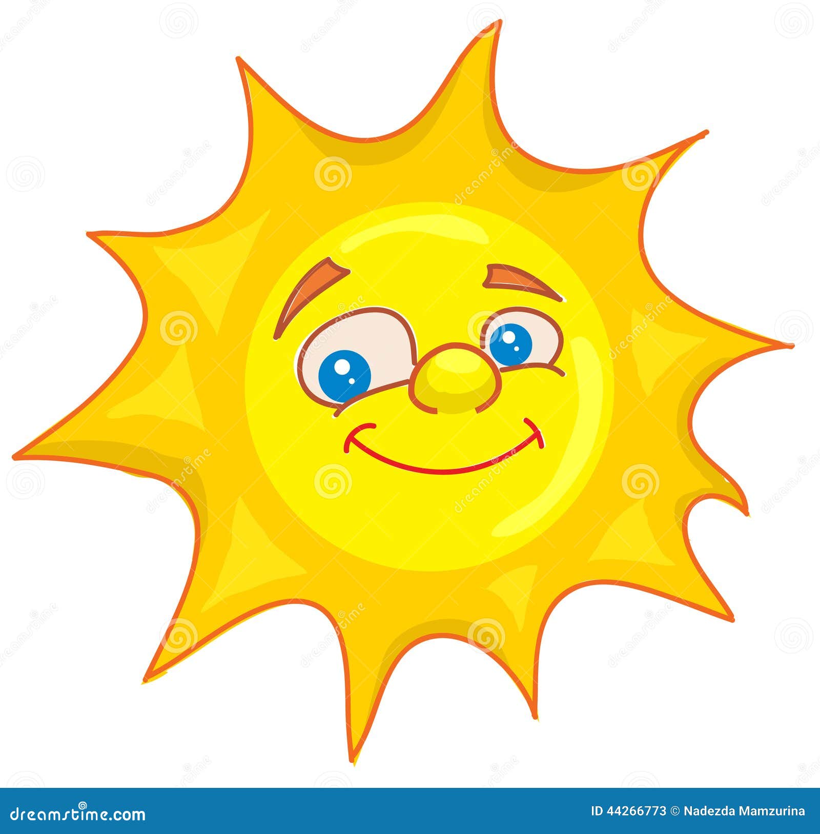 Bright Smiling Happy Sun Cartoon Vector Illustrations | CartoonDealer ...