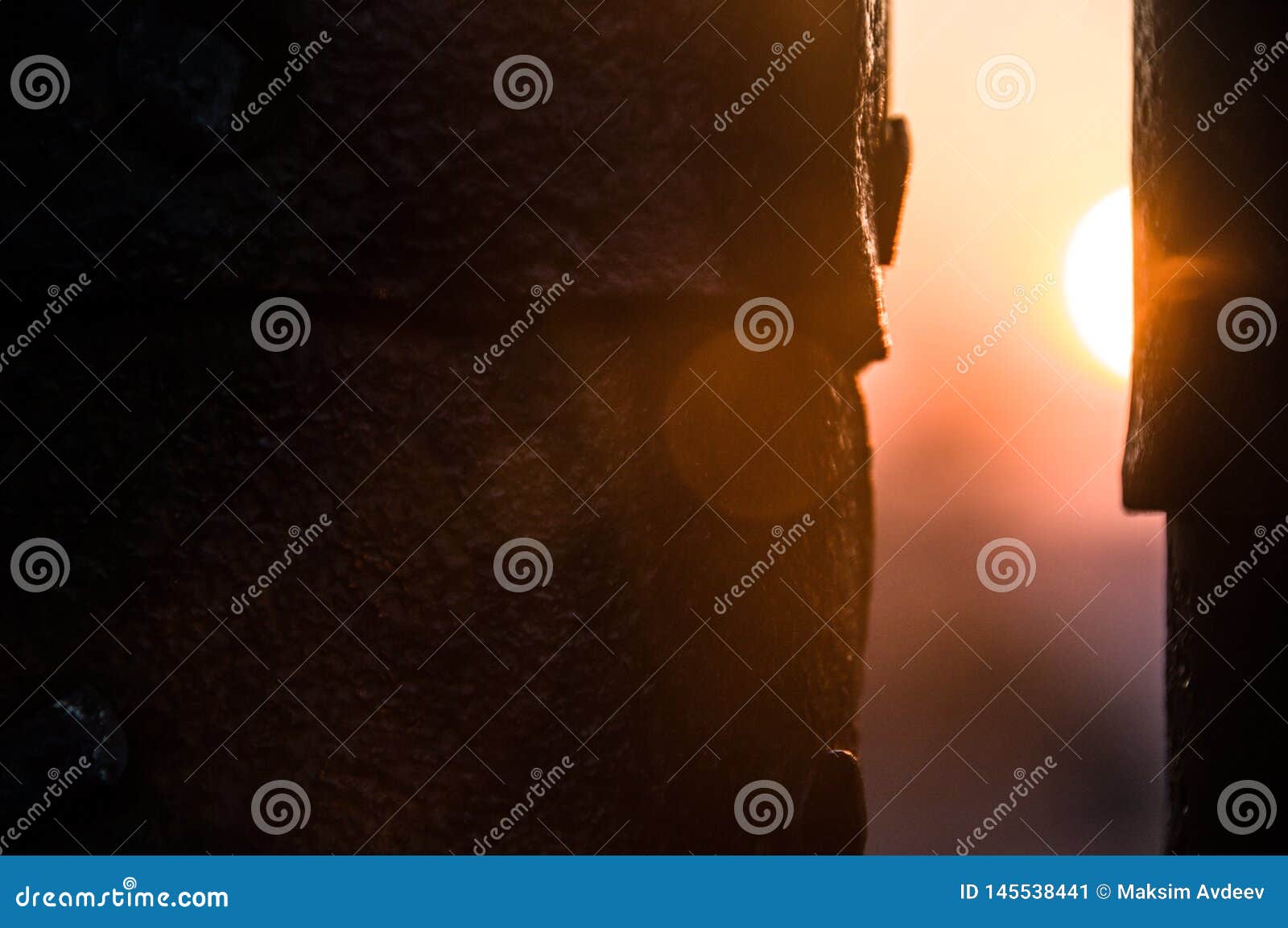 Sun through the Gap of Gate Stock Image - Image of lifestyle, yellow ...