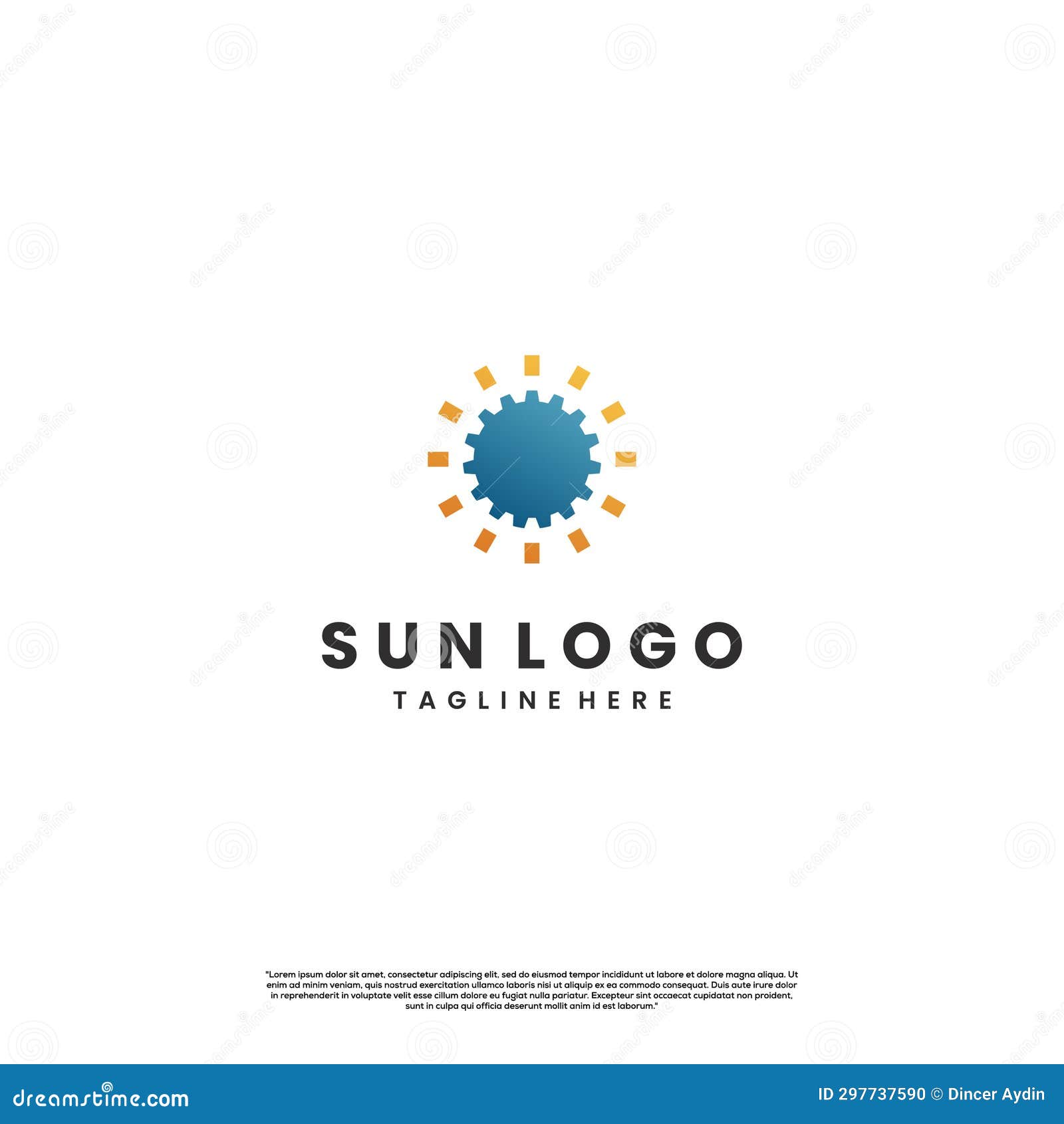 Sun with Gear Logo Design Icon Template Stock Vector - Illustration of ...