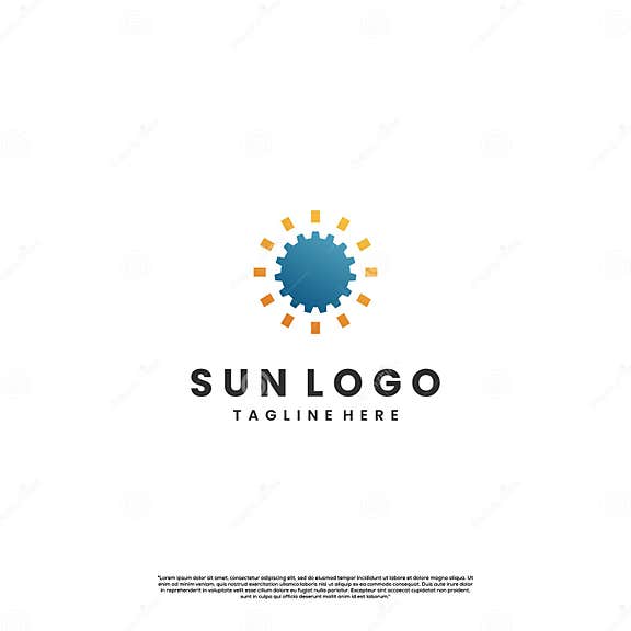 Sun with Gear Logo Design Icon Template Stock Vector - Illustration of ...