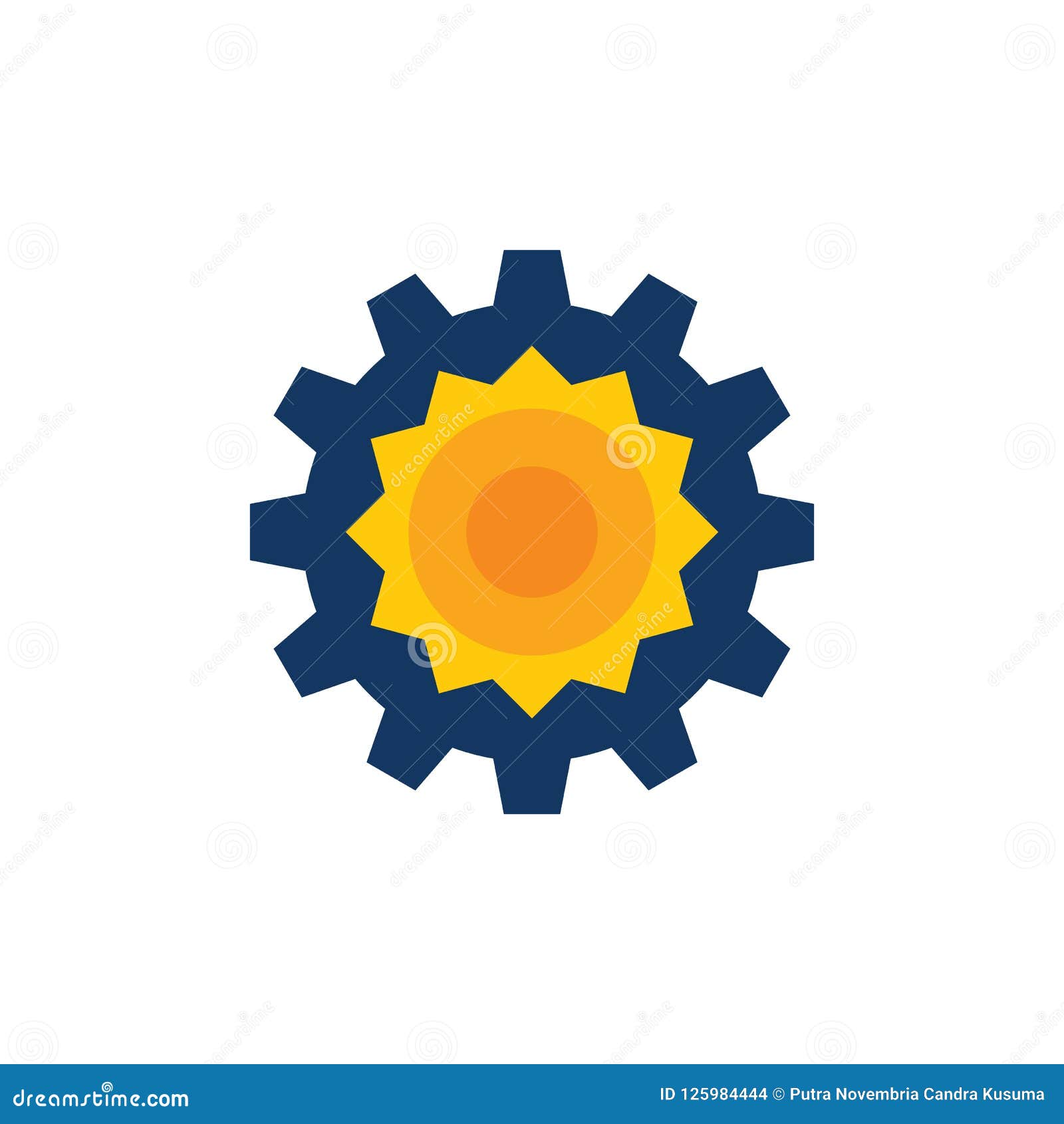 Sun Gear Logo Icon Design stock vector. Illustration of summer - 125984444