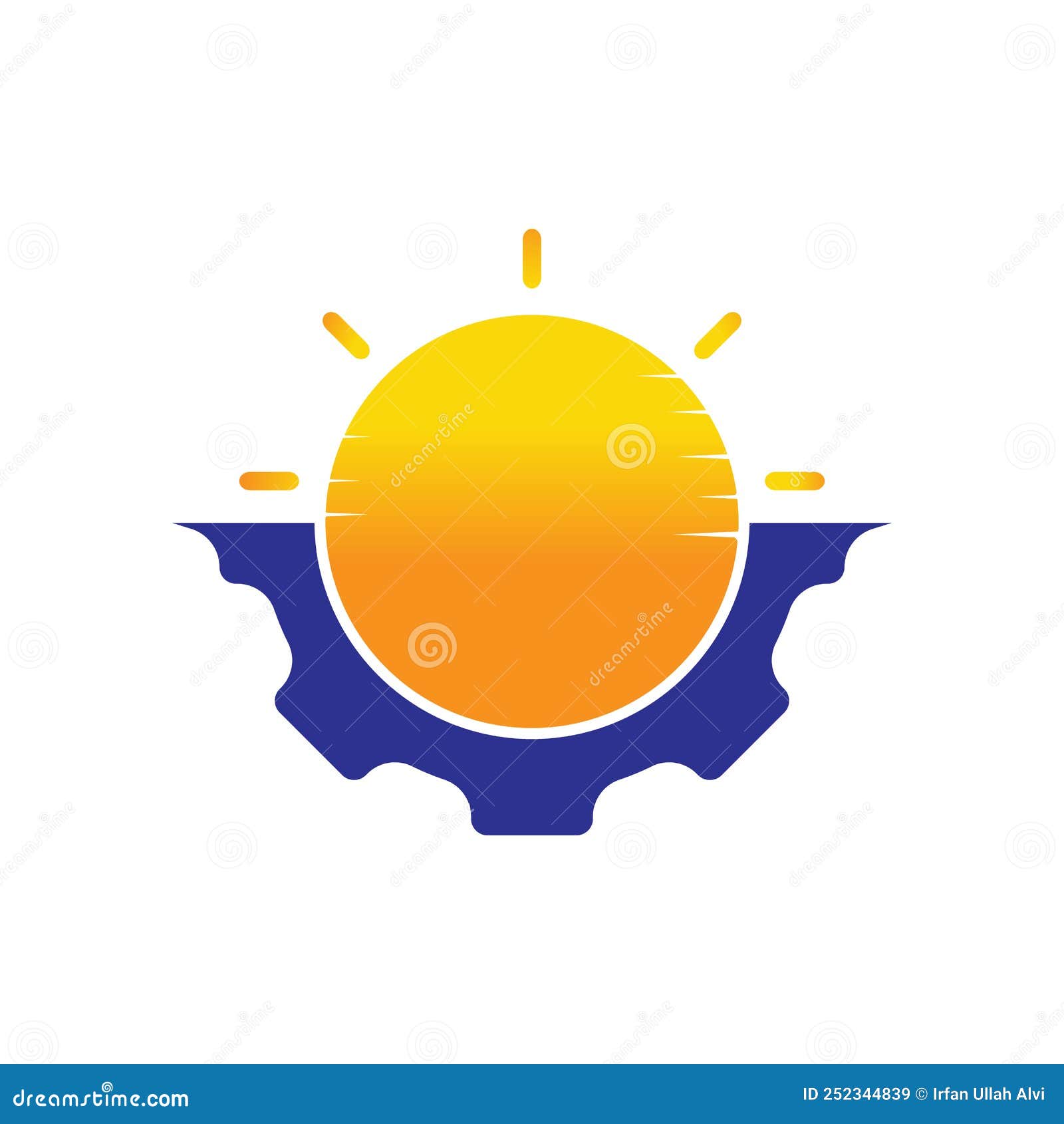Sun Gear Vector Logo Design. Solar Panel Technology Logo Concept. Stock ...