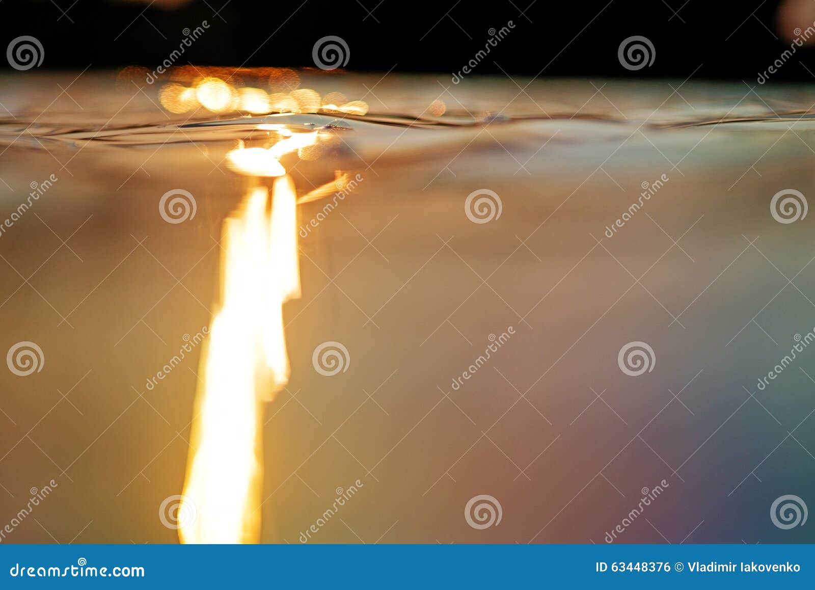 Sun Glare on the Surface of the Water Stock Photo - Image of bokeh ...