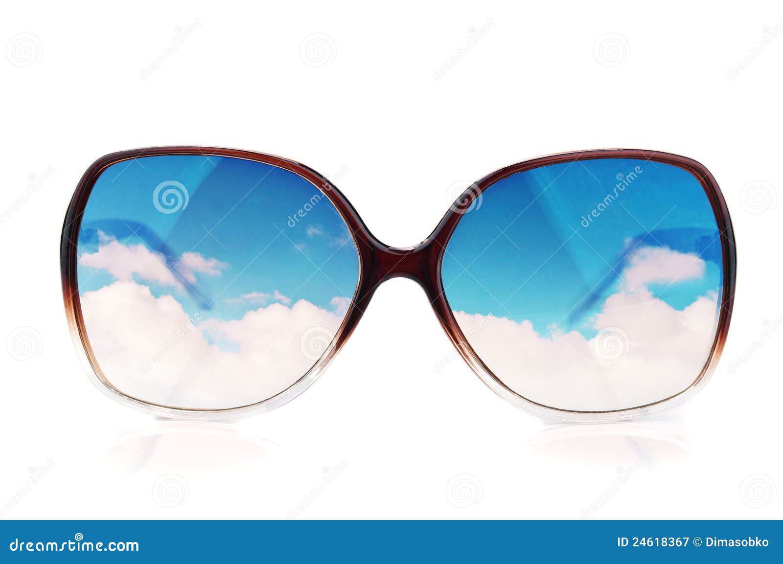 Sun-glasses with the Reflections of the Sky Stock Image - Image of ...