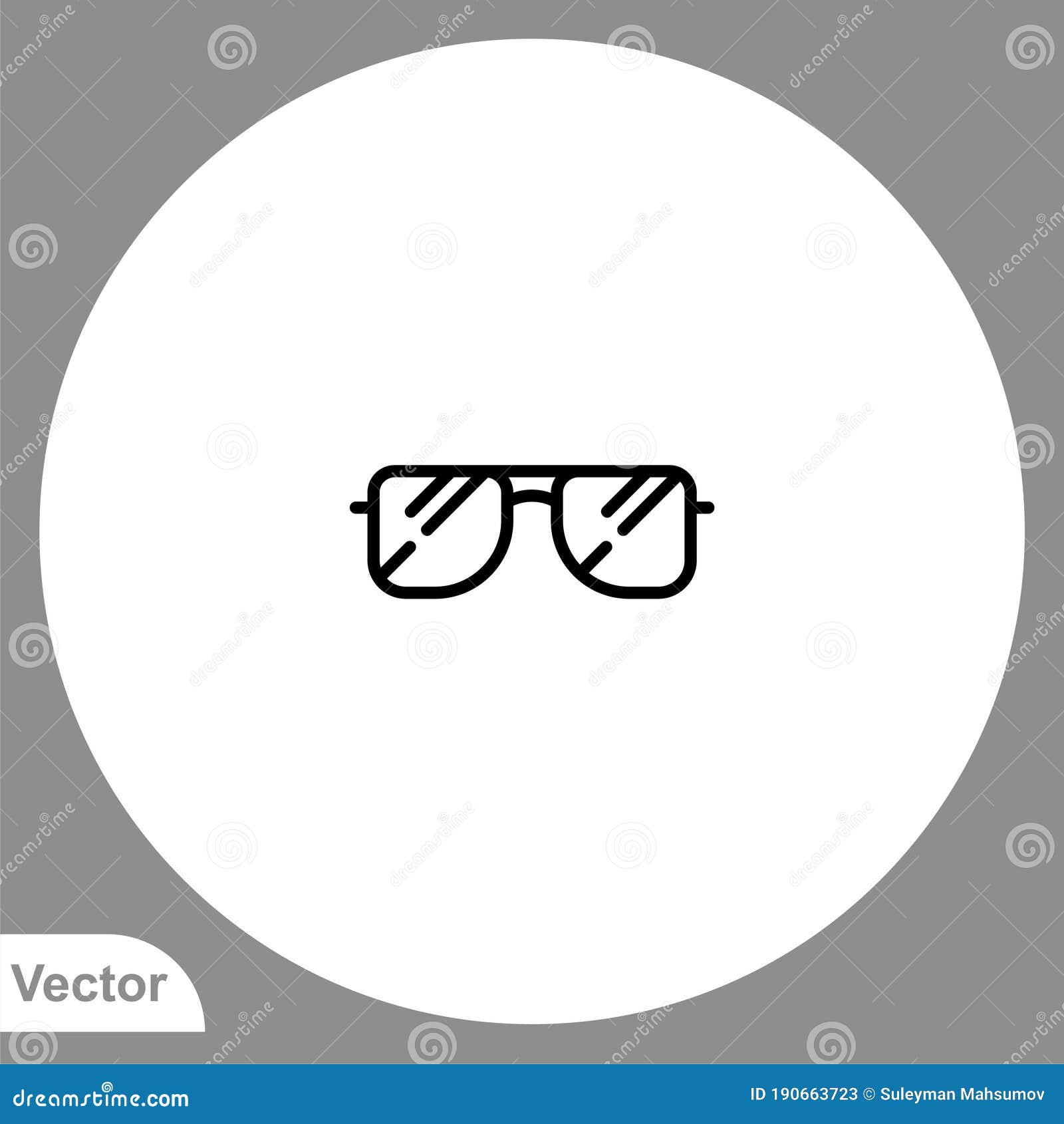 Sun Glasses Vector Icon Sign Symbol Stock Vector - Illustration of ...