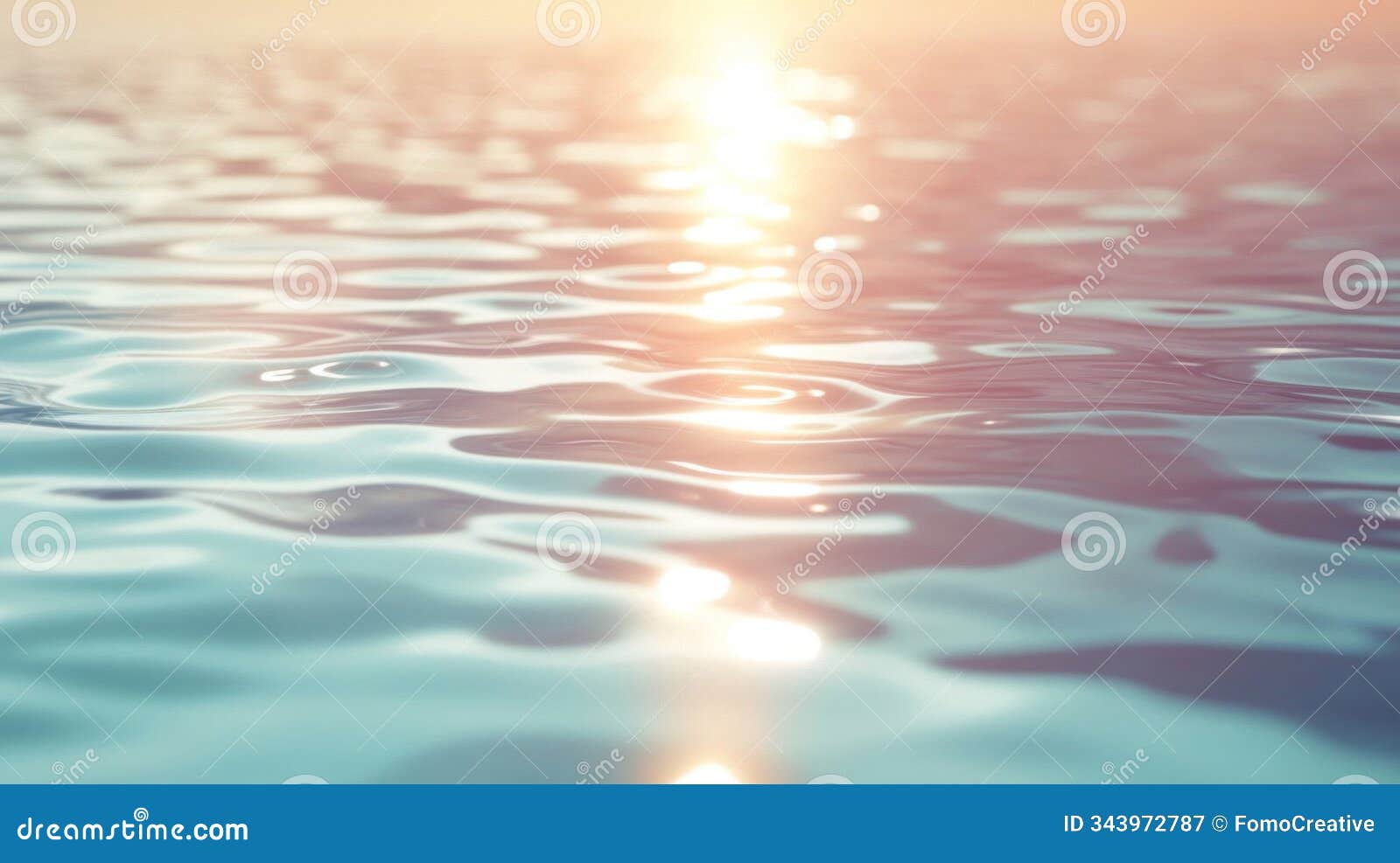 Sun Glimmering on Rippling Blue Water Surface Stock Illustration ...