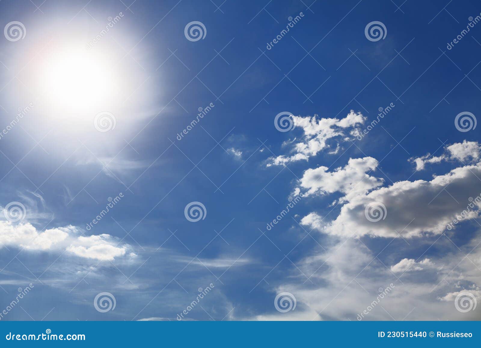 Sun Glowing on the Blue Sky Stock Photo - Image of heaven, scenic ...