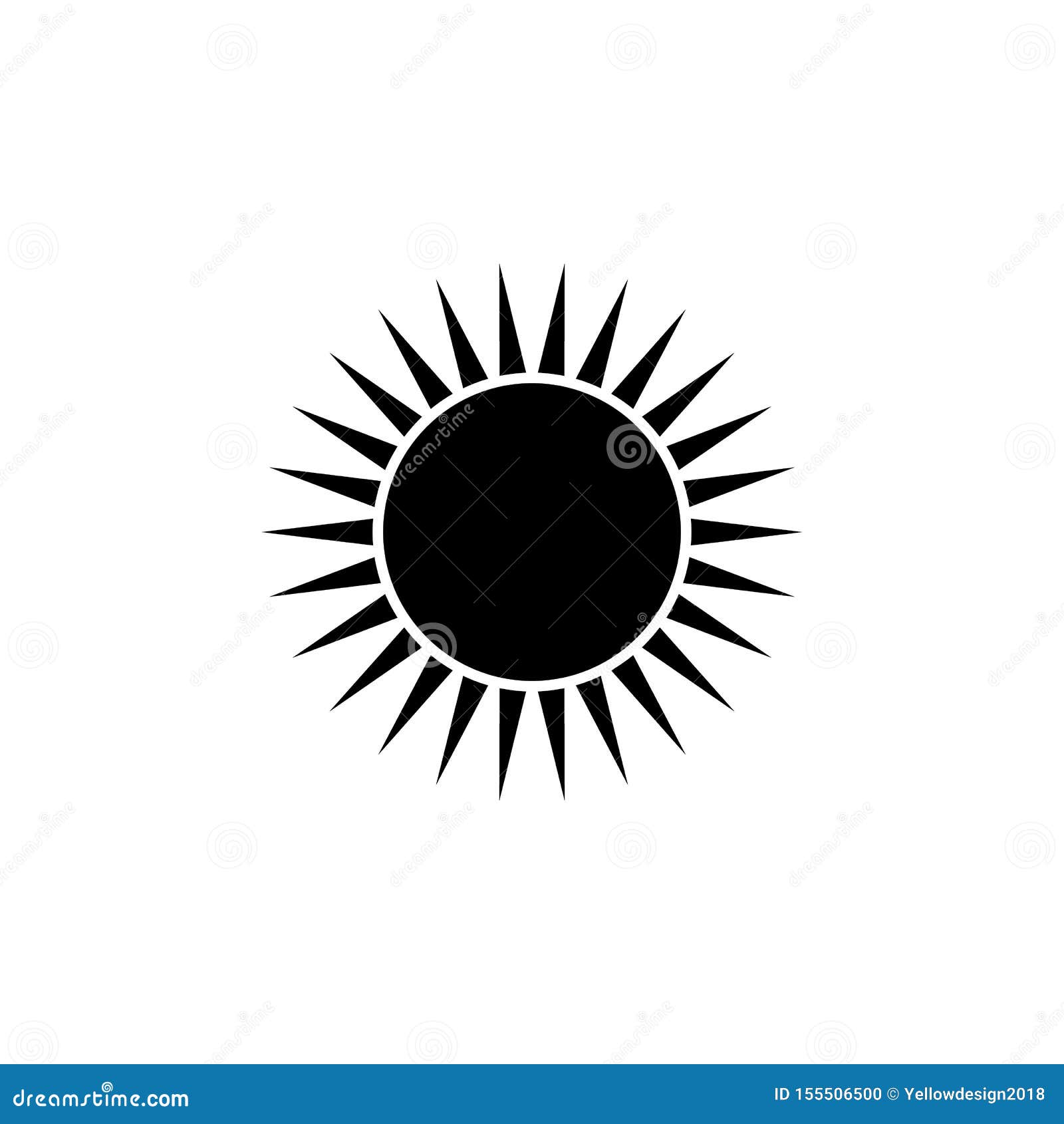 Sun Glyph Icon. Isolated Flat Vector Symbol Illustration Stock ...