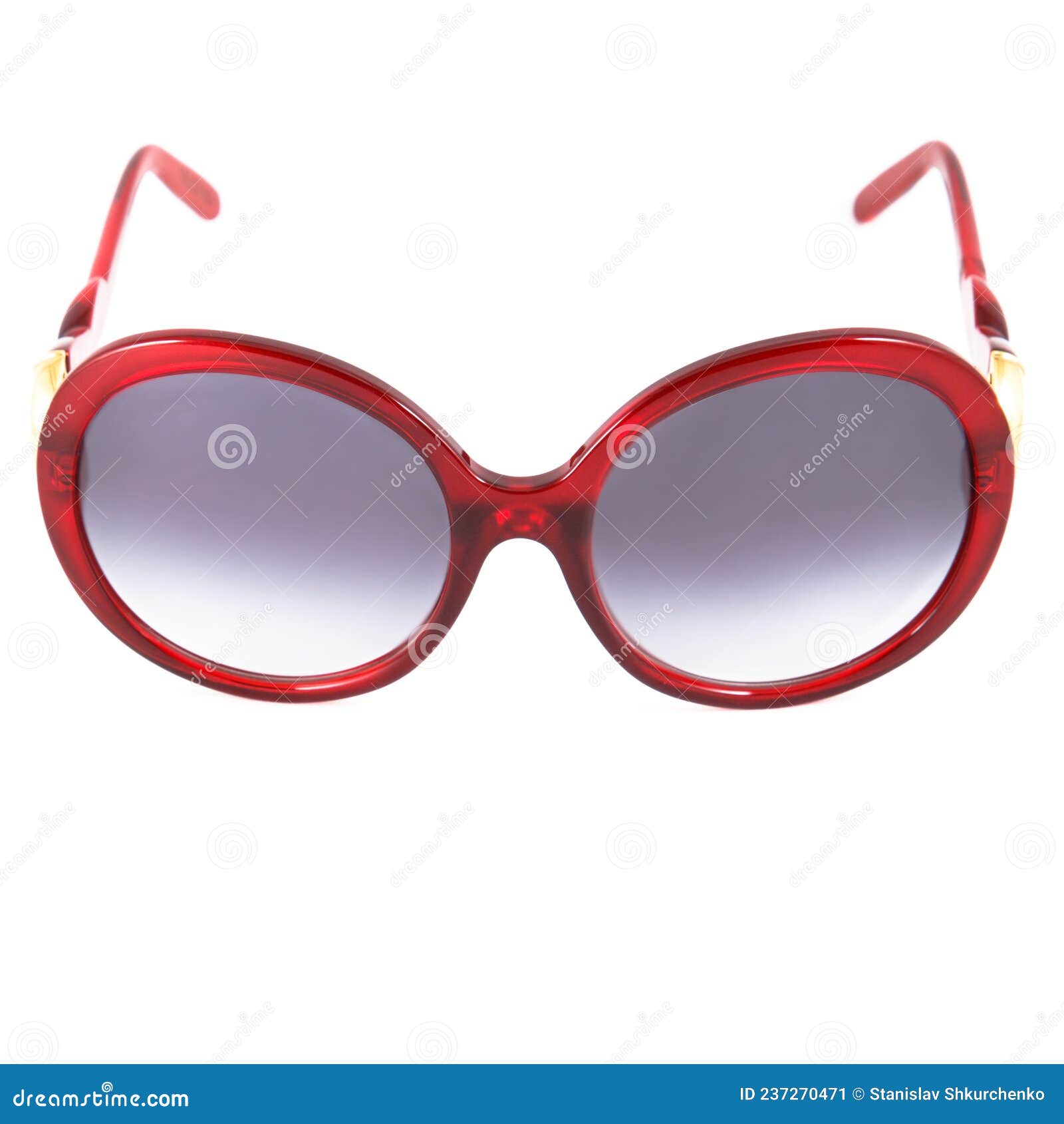 Sun Goggles and Glasses for Vision in Red Frames. Stock Image - Image ...