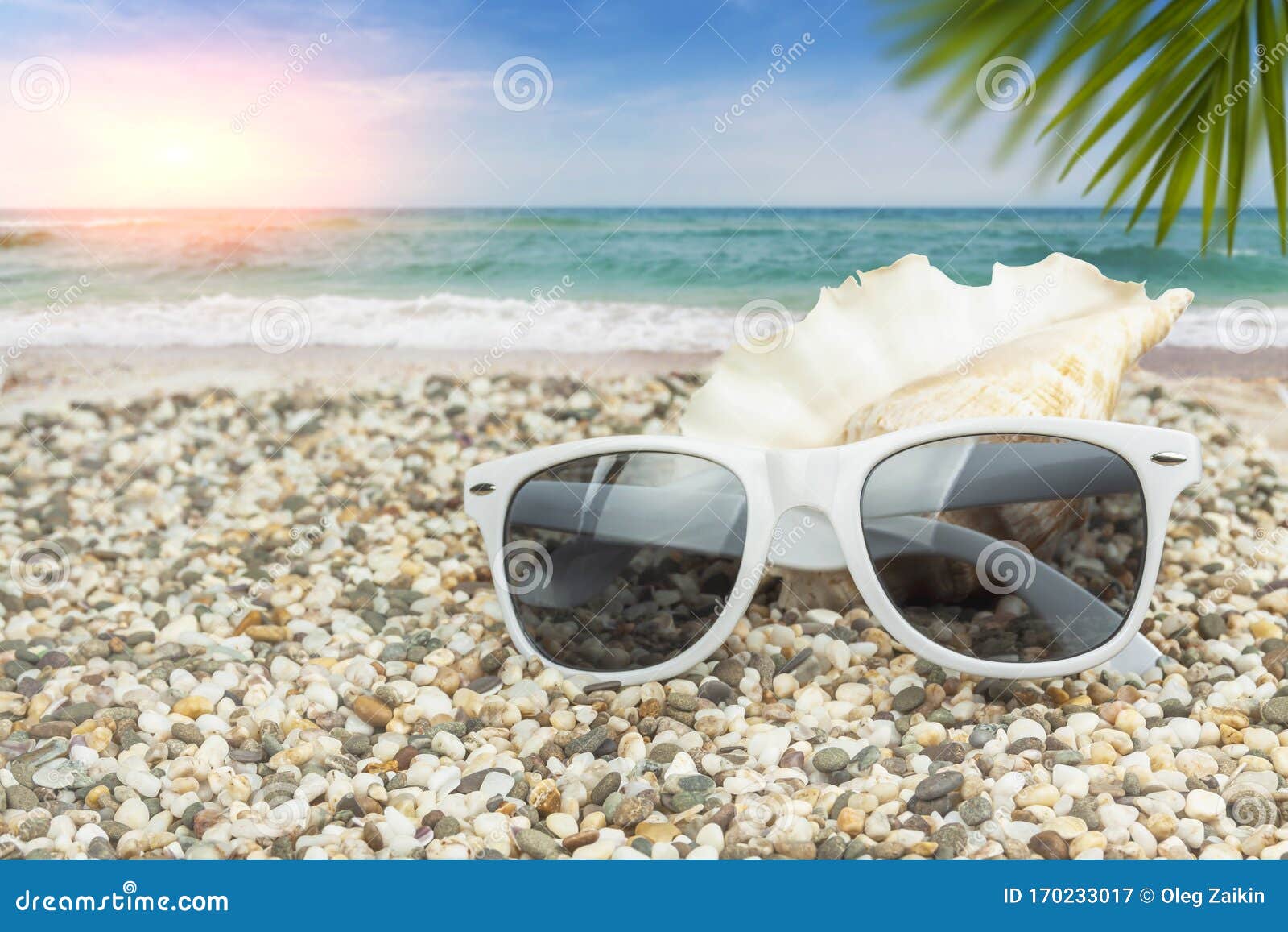 Sun Goggles Lie on the Beach by the Sea Stock Image - Image of color ...