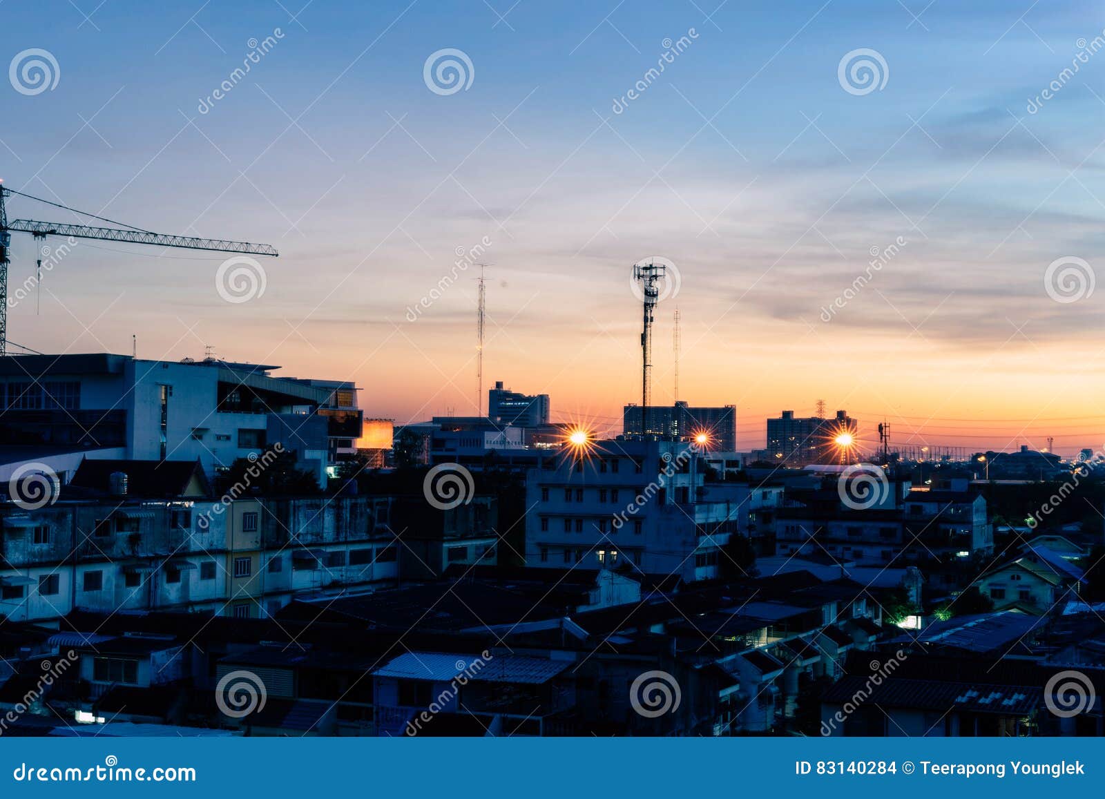 The Sun is Going Up in Major Cities. Stock Photo - Image of outdoors ...