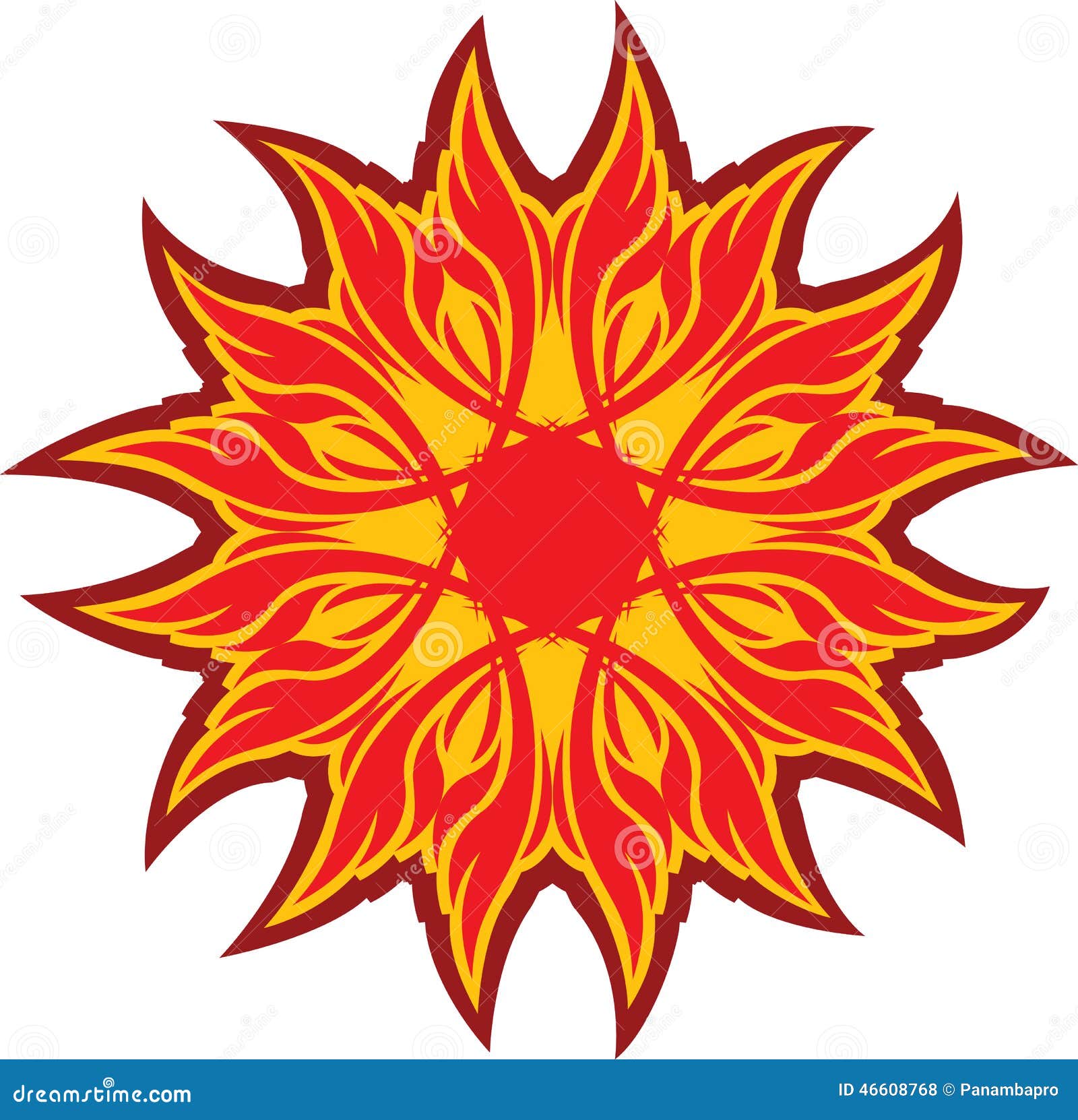Sun stock vector. Illustration of fiery, blaze, abstract - 46608768