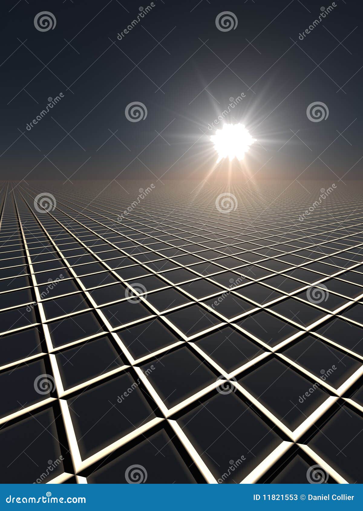 Sun and Grid Horizon stock illustration. Illustration of cells - 11821553