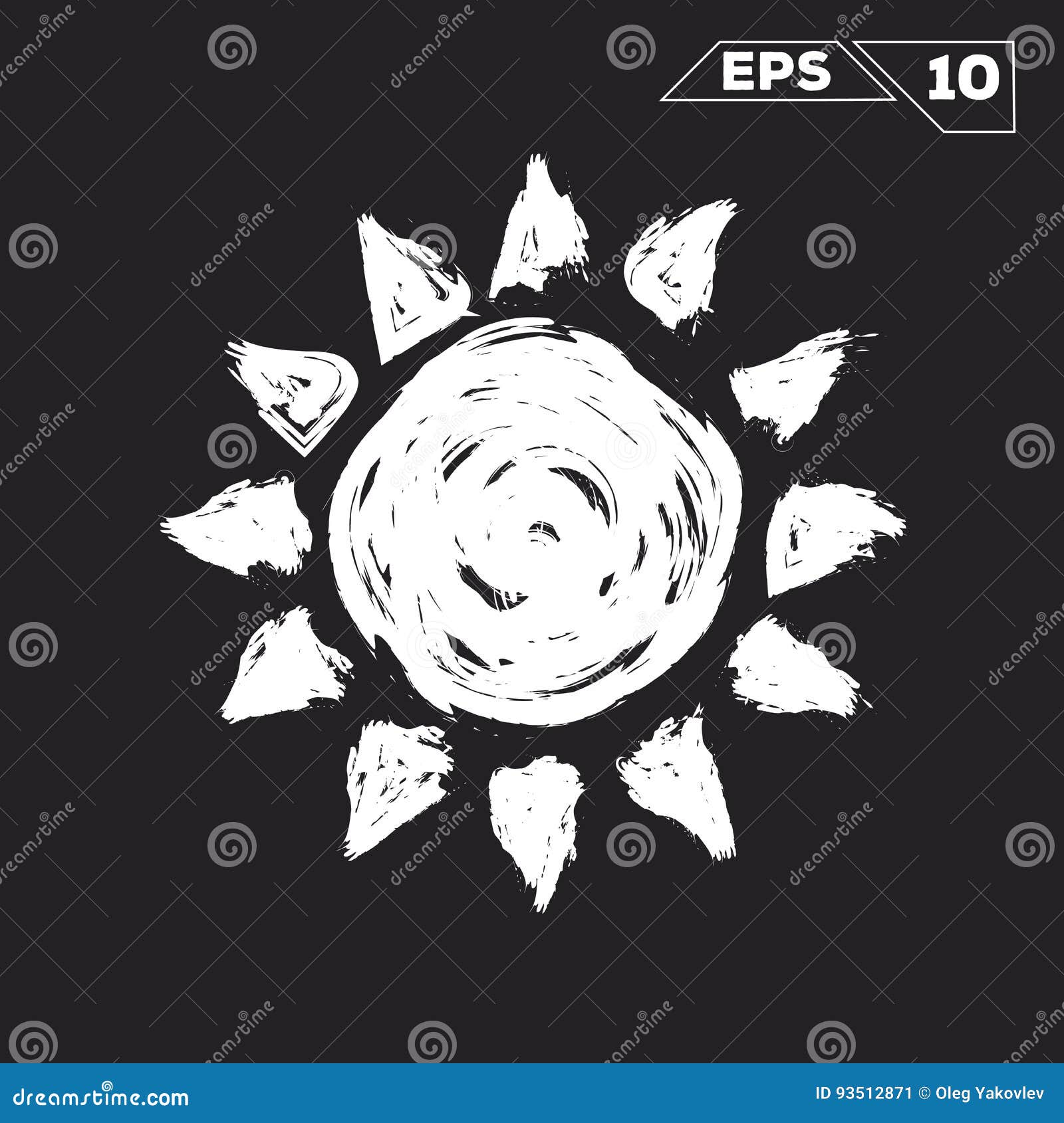 Sun Hand Drawn Brush Strokes Painted Stock Vector - Illustration of ...