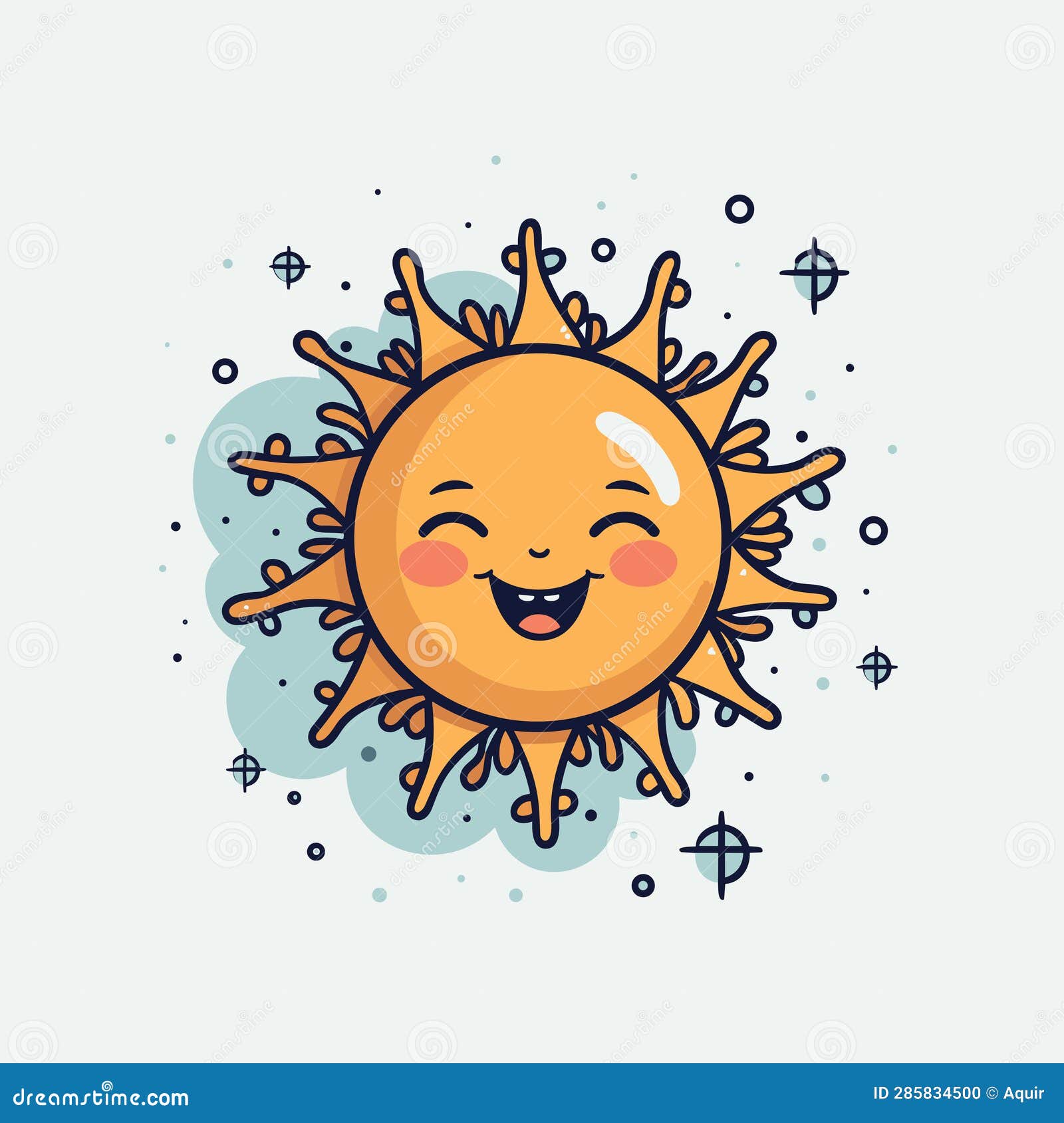 Sun Hand-drawn Comic Illustration. Sun. Vector Doodle Style Cartoon ...