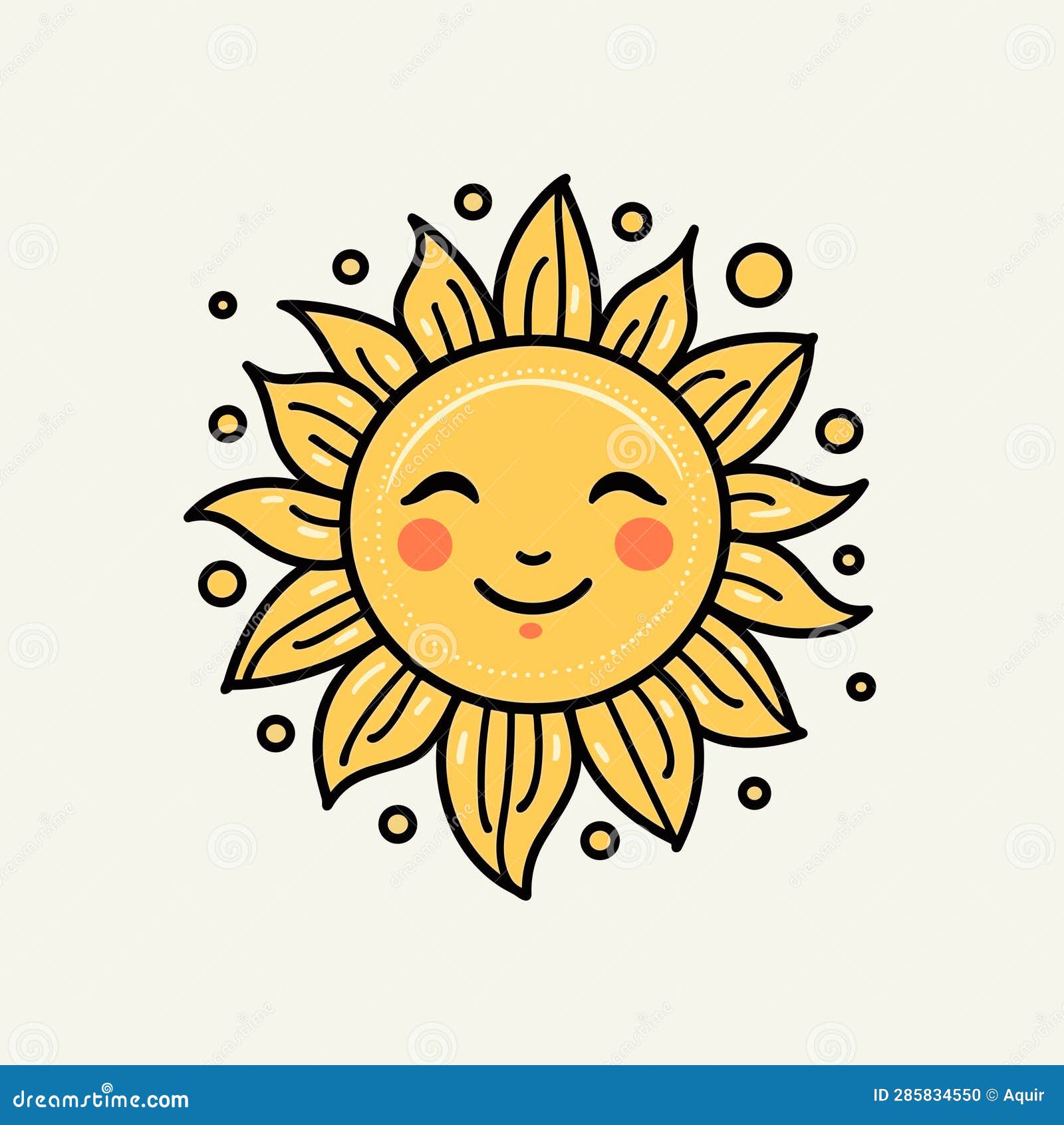 Sun Hand-drawn Comic Illustration. Sun. Vector Doodle Style Cartoon ...