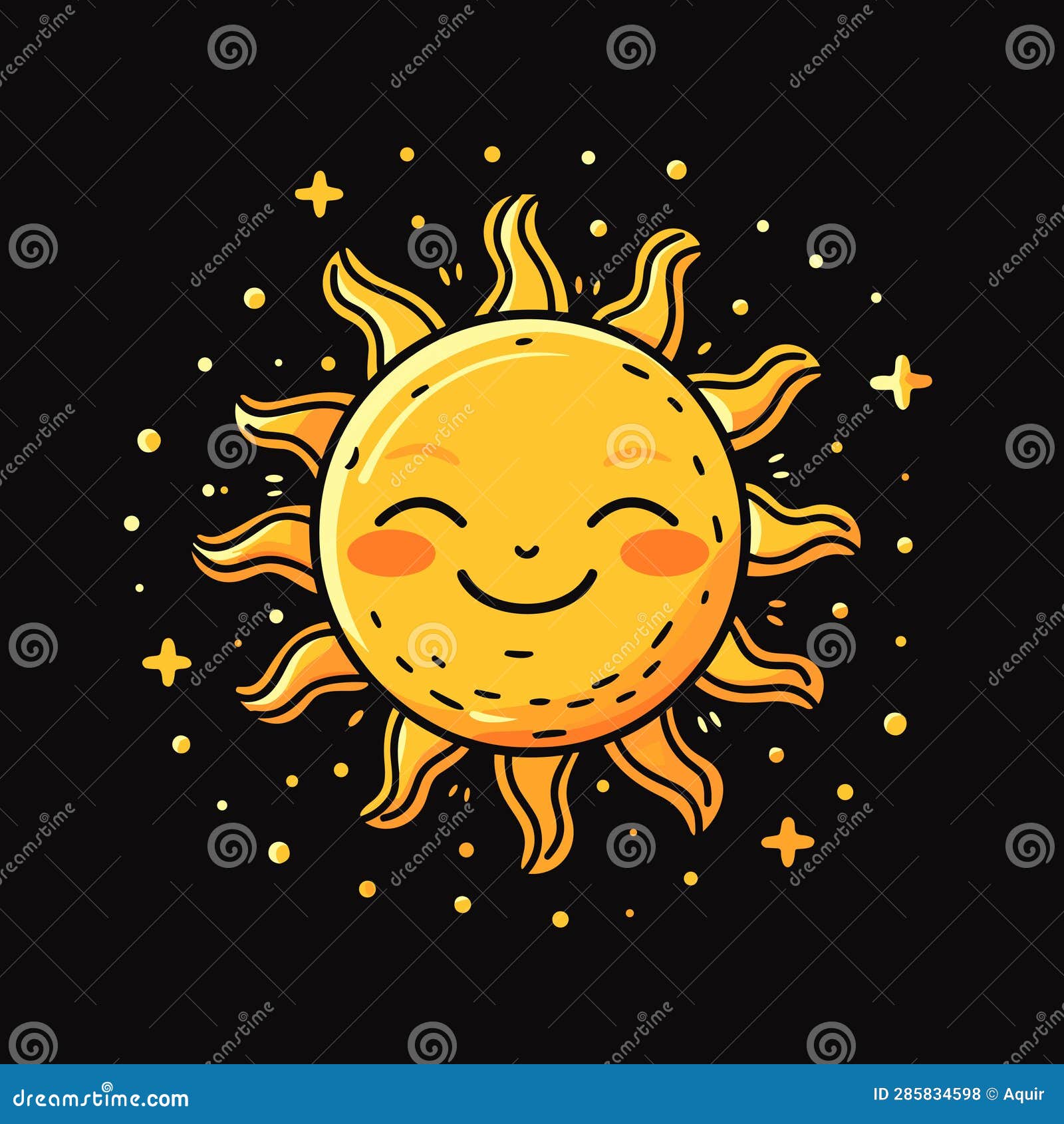 Sun Hand-drawn Comic Illustration. Sun. Vector Doodle Style Cartoon ...