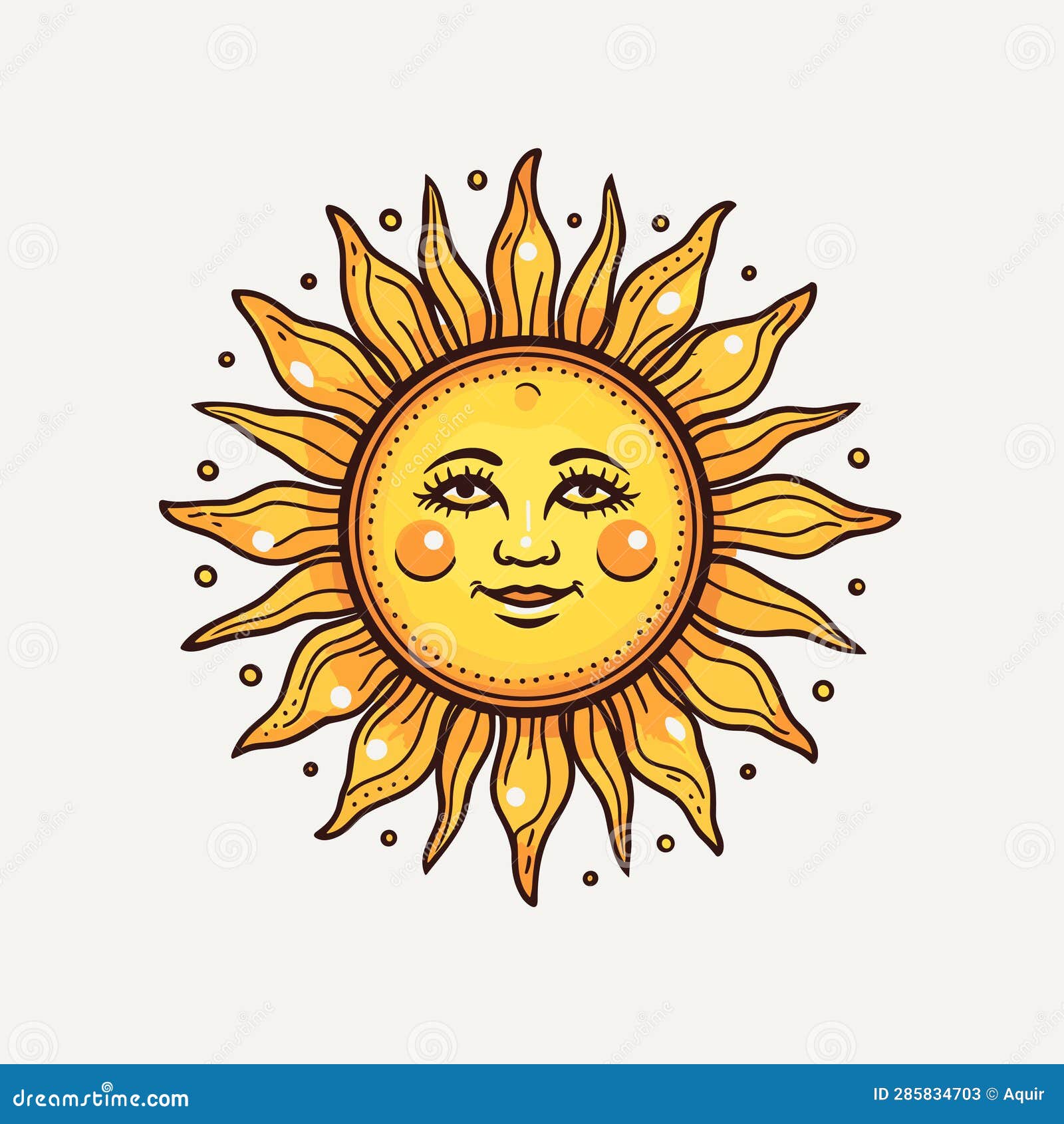 Sun Hand-drawn Comic Illustration. Sun. Vector Doodle Style Cartoon ...