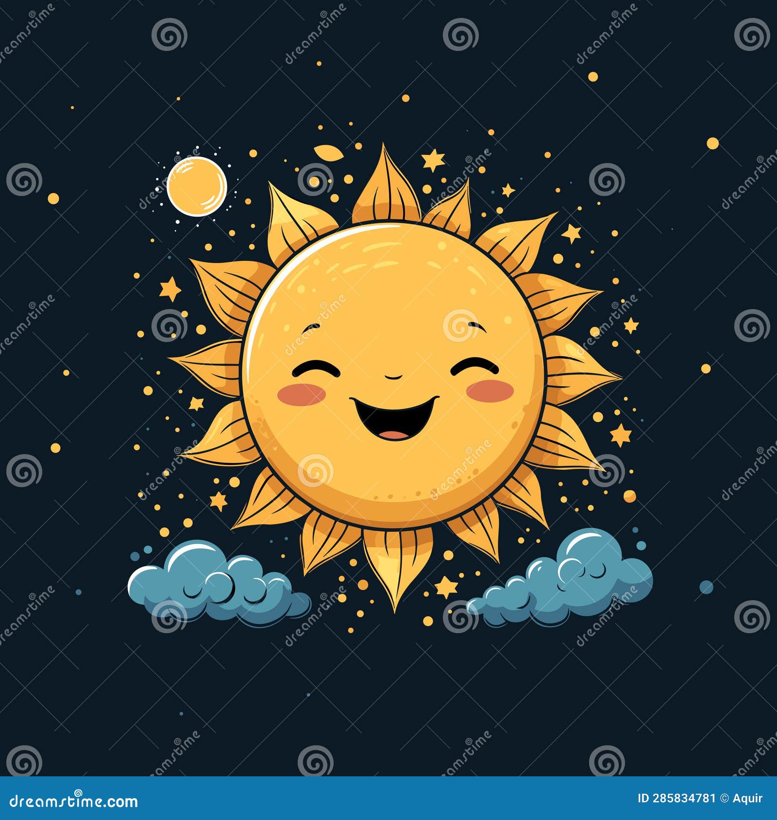 Sun Hand-drawn Comic Illustration. Sun. Vector Doodle Style Cartoon ...